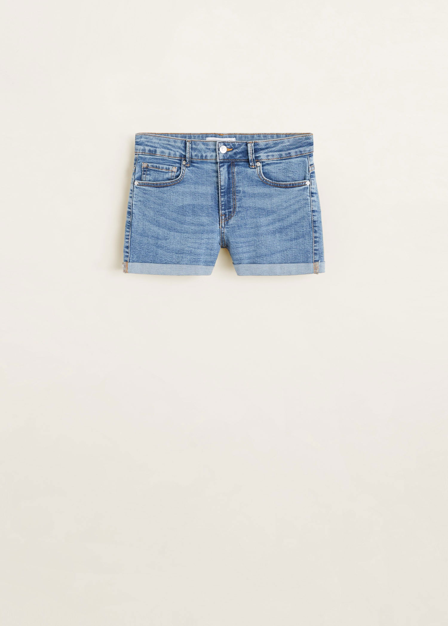 MANGO Denim Shorts in Medium Blue | Endource