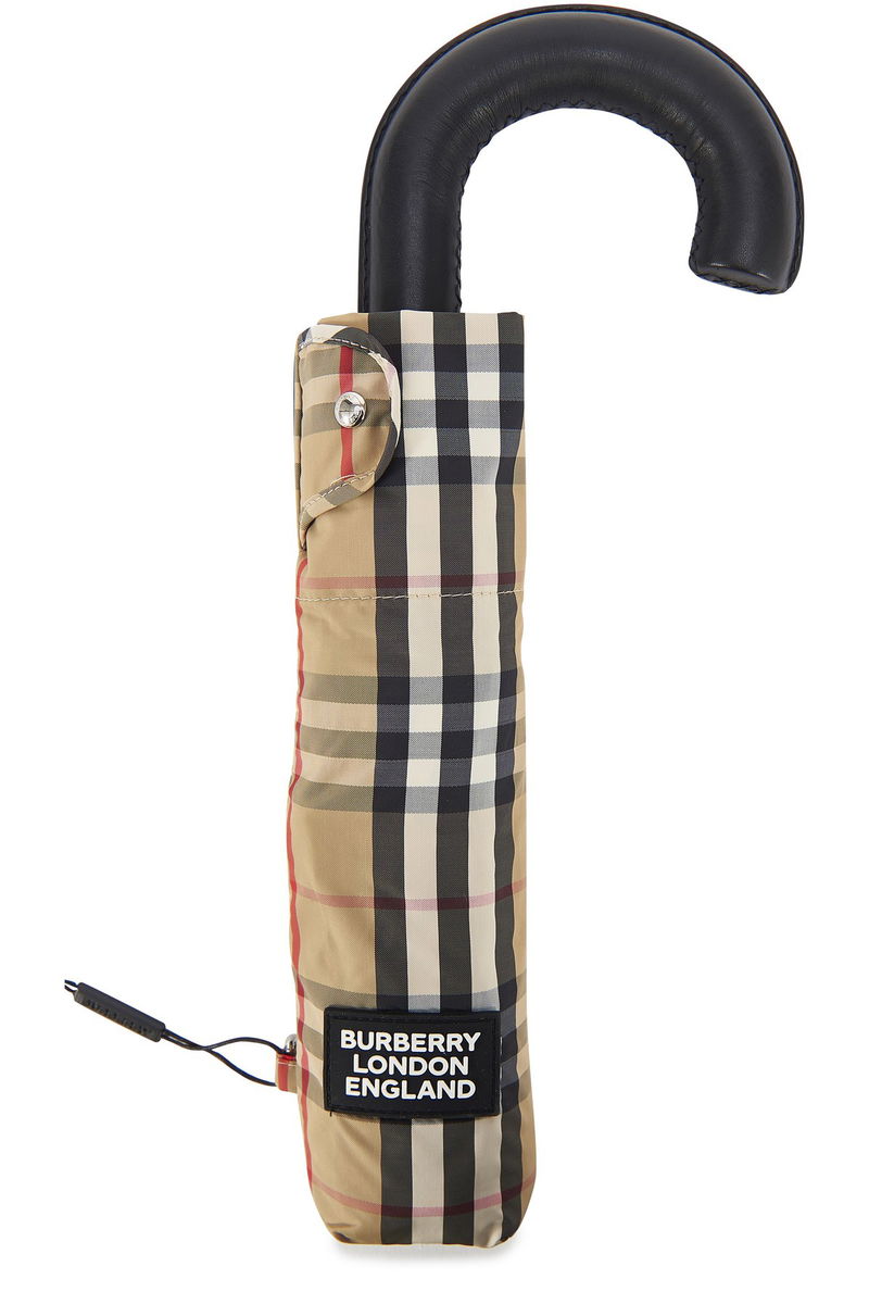 BURBERRY Trafalgar Check Umbrella in Archive Beige | endource