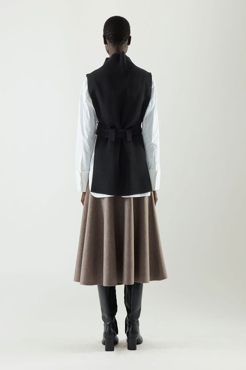 COS Wool Mix Tabard Knitted Vest in Black | endource