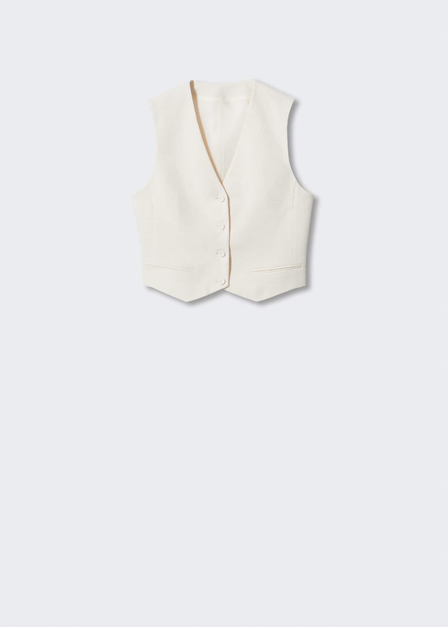 MANGO Vest With Adjustable Belt in Off White | Endource