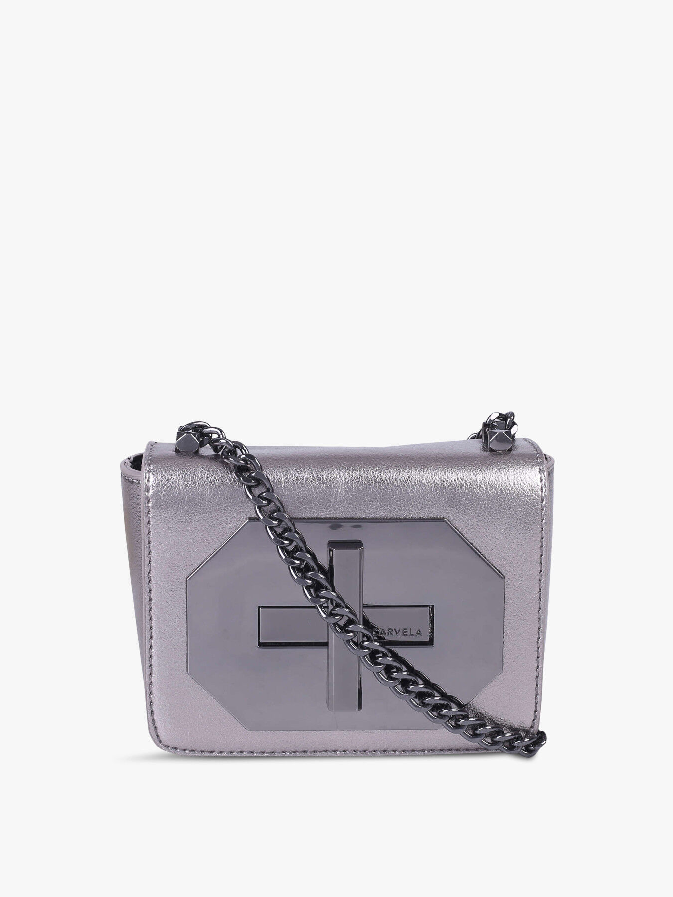 CARVELA MAZ XL LOCK CROSS BODY in SIlver | Endource