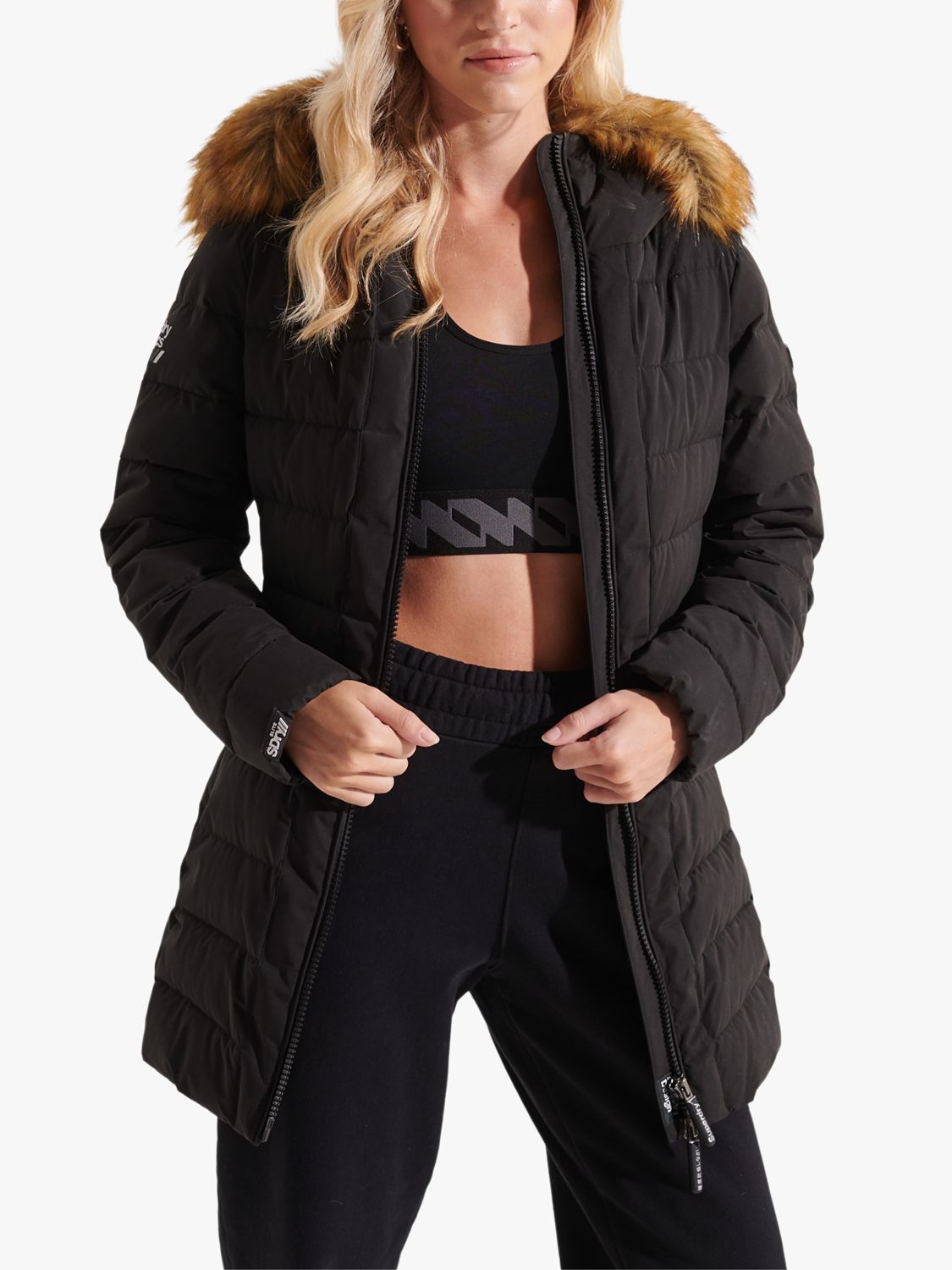 SUPERDRY Arctic Tall Puffer Coat in High Risk Red | endource