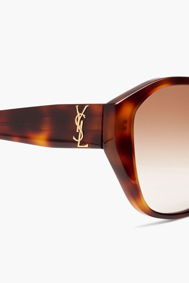 Saint Laurent D Frame Tortoiseshell Acetate Sunglasses In Brown Endource