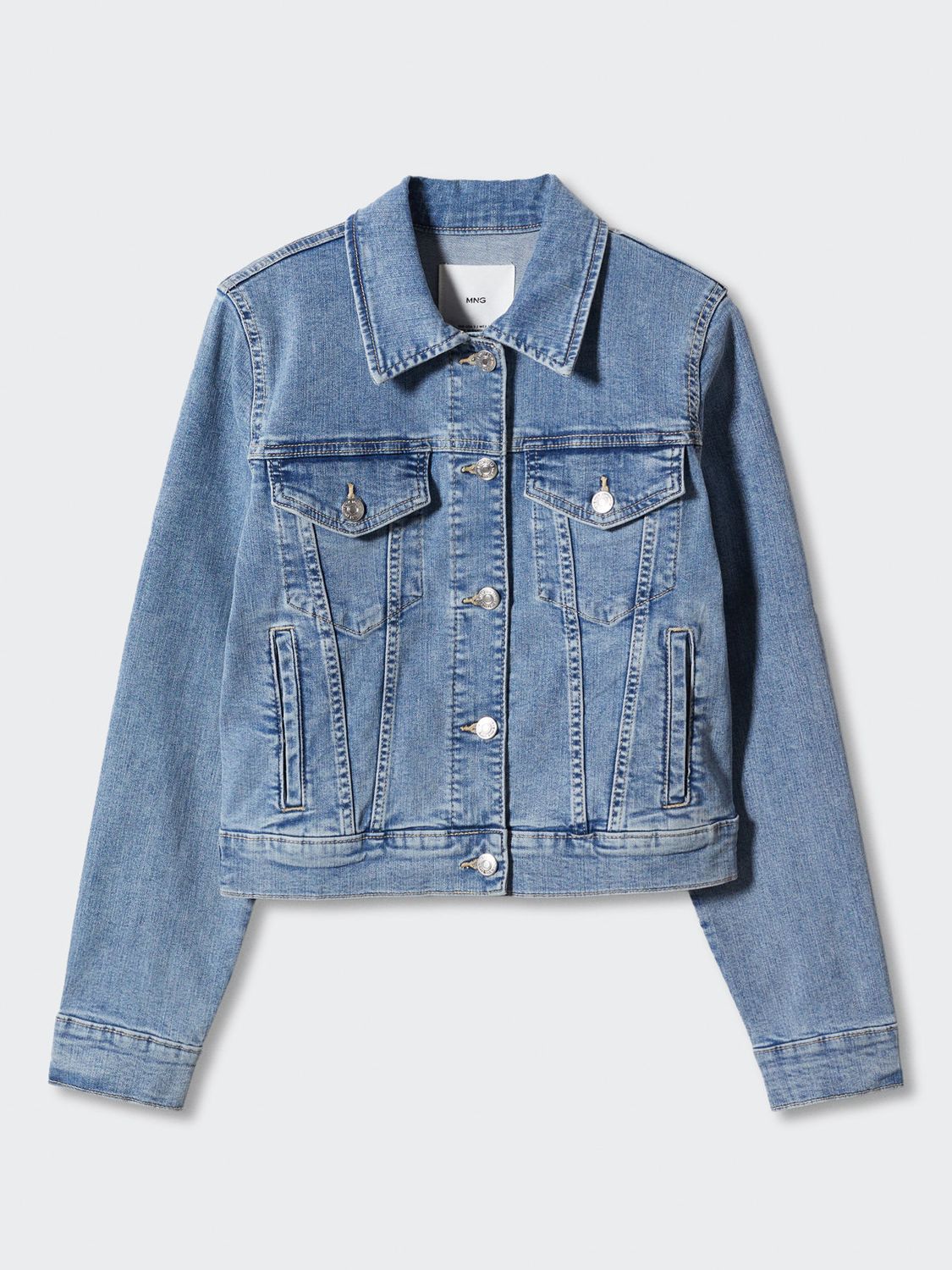 MANGO Vicky Denim Jacket in Open Blue | endource