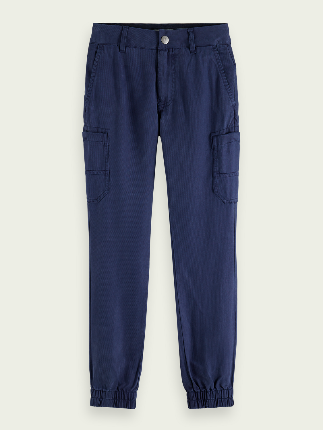SCOTCH & SODA Relaxed-Fit Garment-Dyed Cargo Trousers in Navy | endource