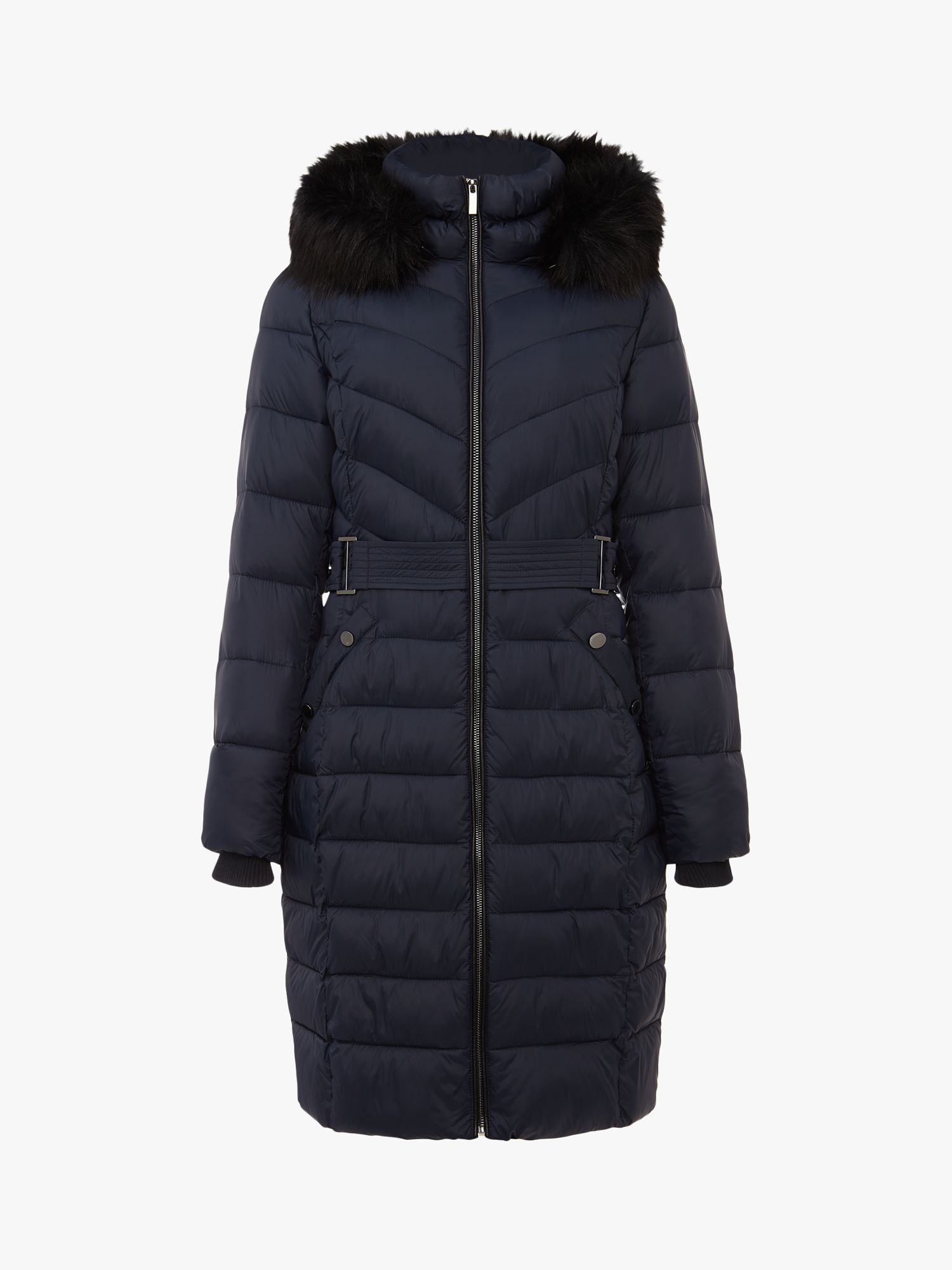 PHASE EIGHT Synthia High Shine Puffer Coat in Navy | endource