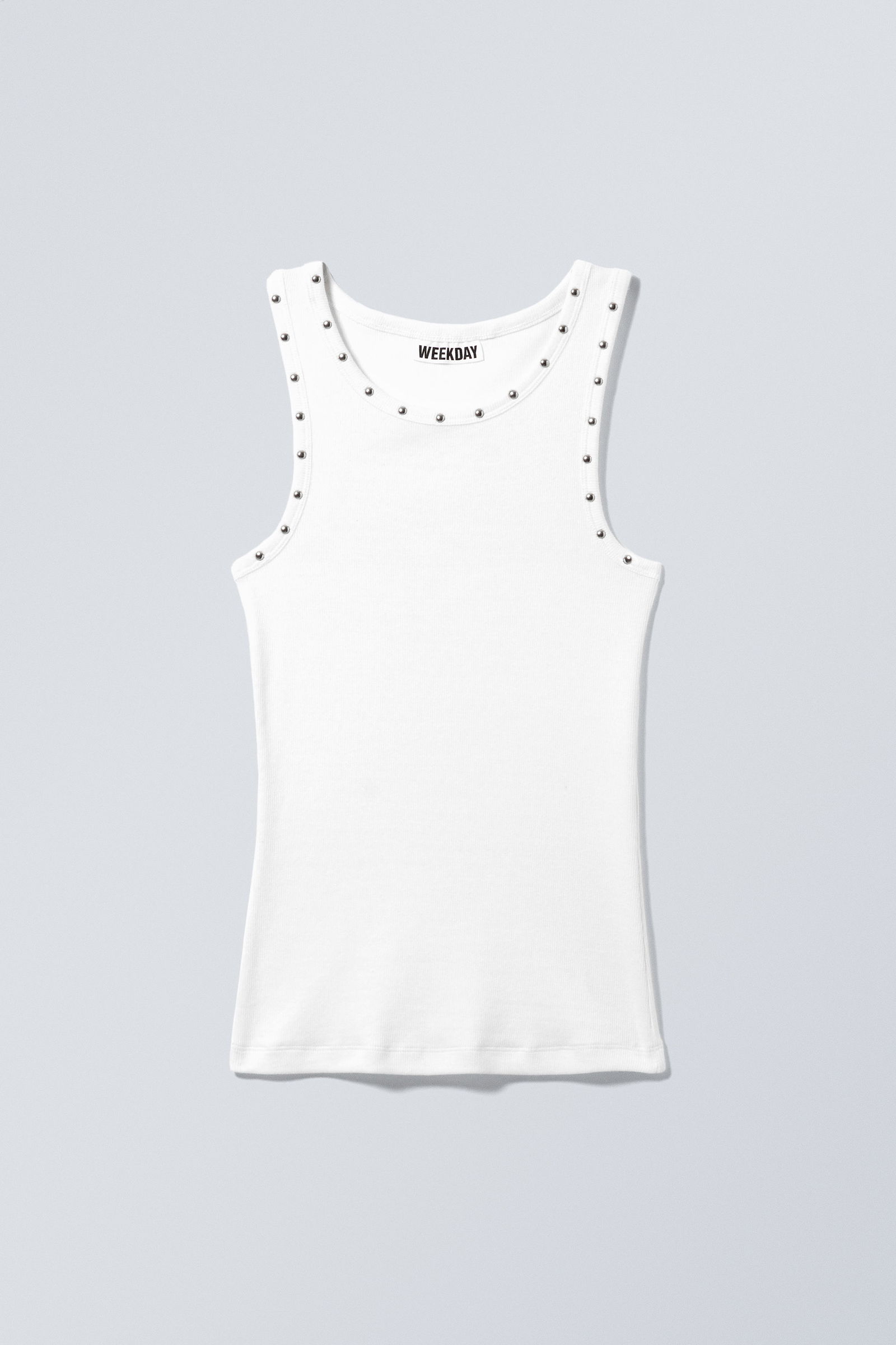 WEEKDAY Stud Detailed Tank Top in White | endource