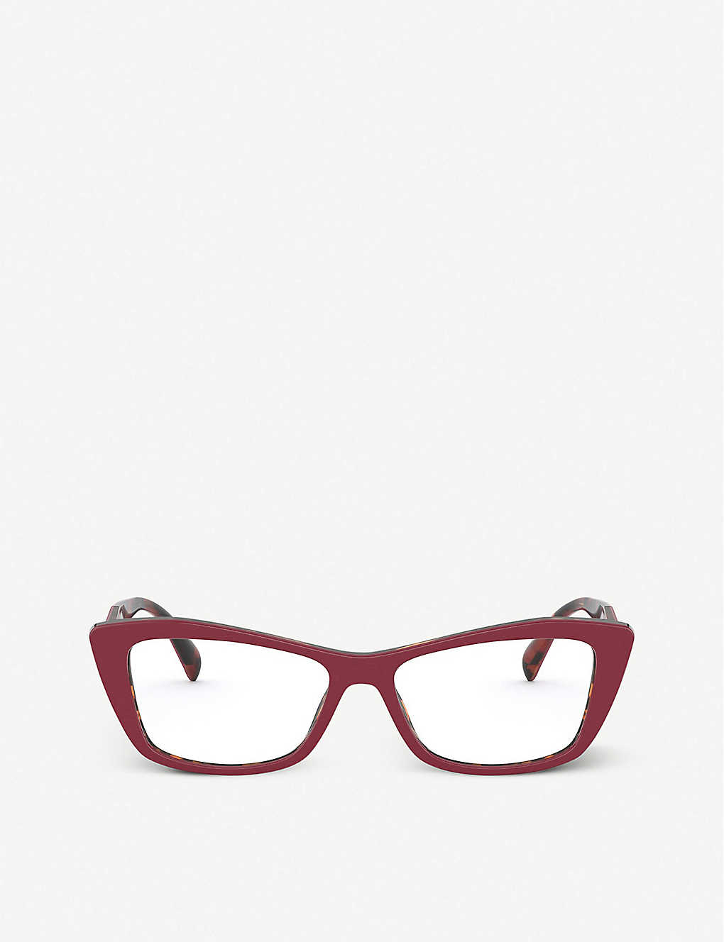 PRADA PR 15XV Acetate Cat-Eye Glasses in RED | Endource