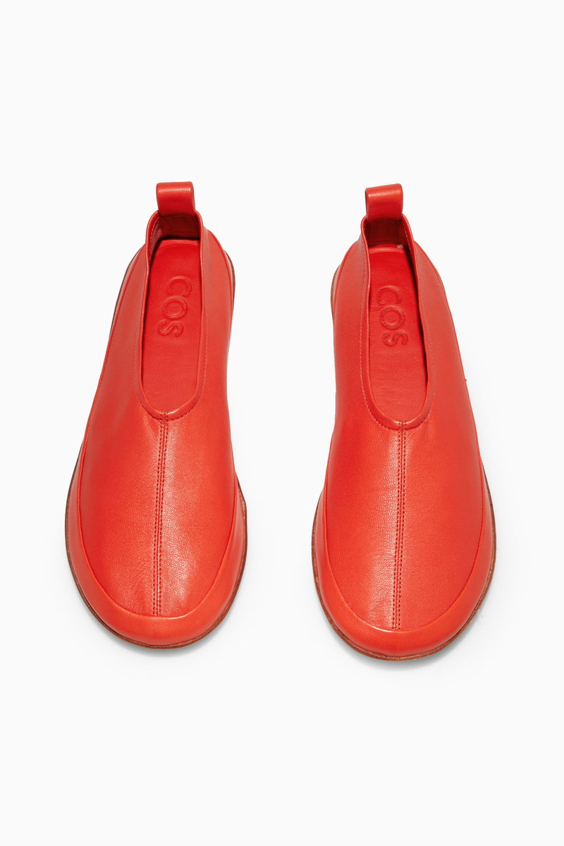 COS Leather Ballet Flats in RED | endource