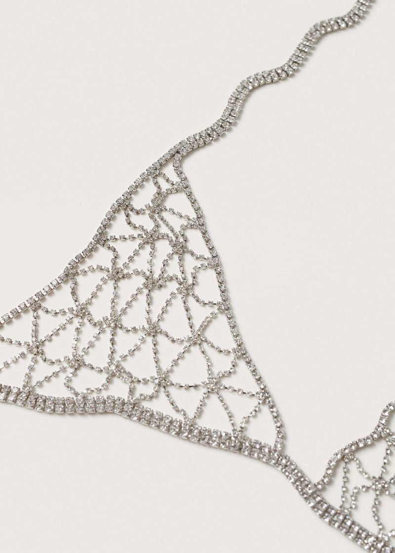 MANGO Bikini Top in Silver | endource