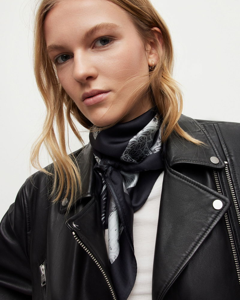 ALLSAINTS Beverly Silk Square Scarf in Grey | Endource