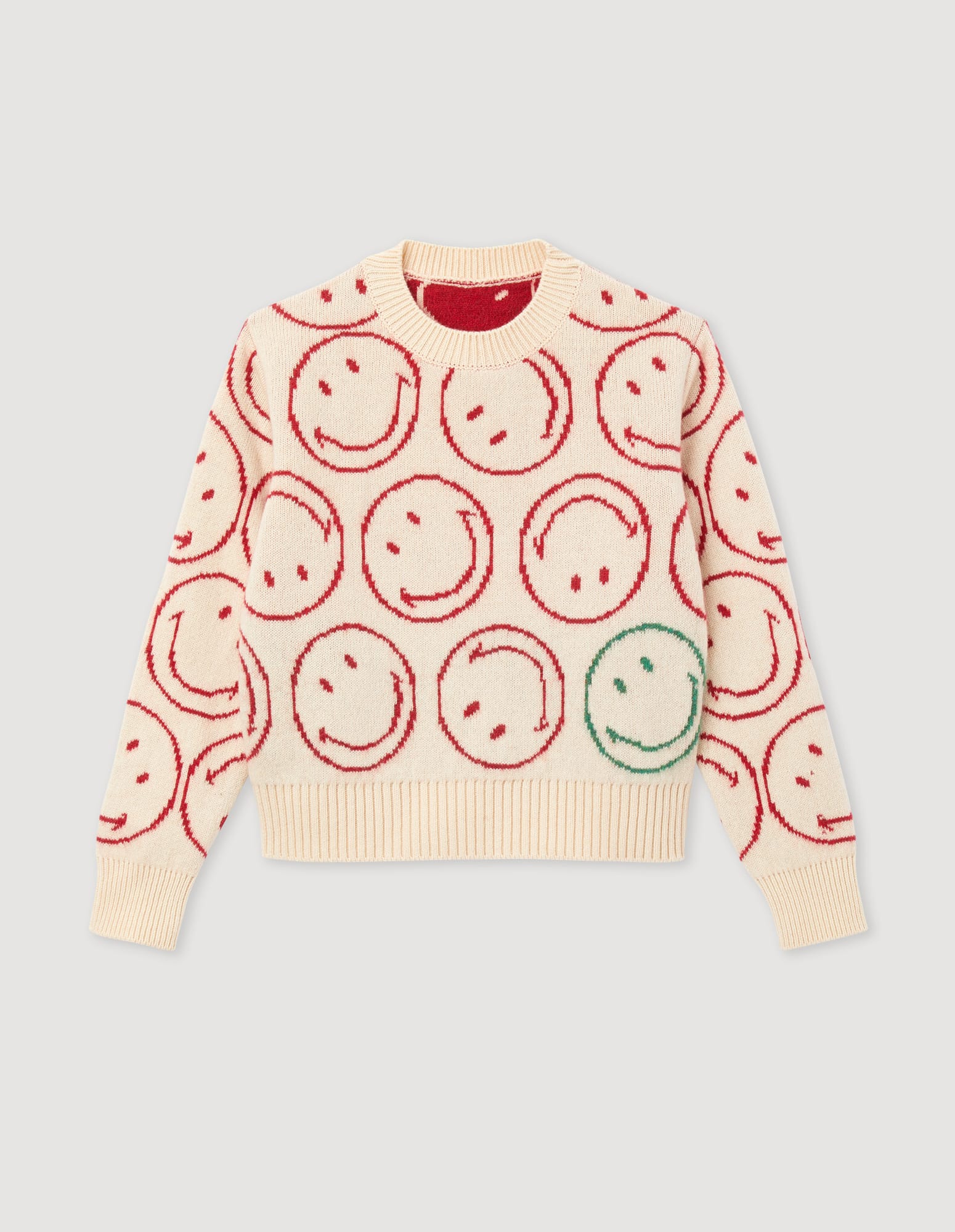 SANDRO Smiley© Sweater in Ecru | endource