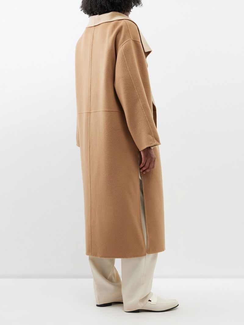 TOTÊME Signature Pressed Wool And Cashmere-Blend Coat in Camel | Endource