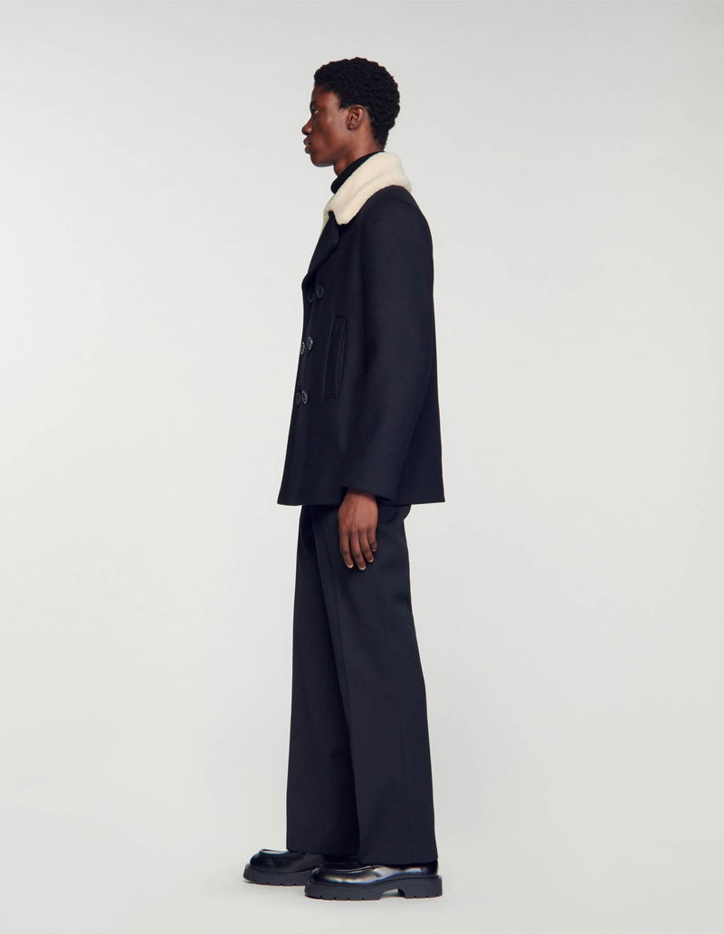 SANDRO Wool Pea Coat | Endource
