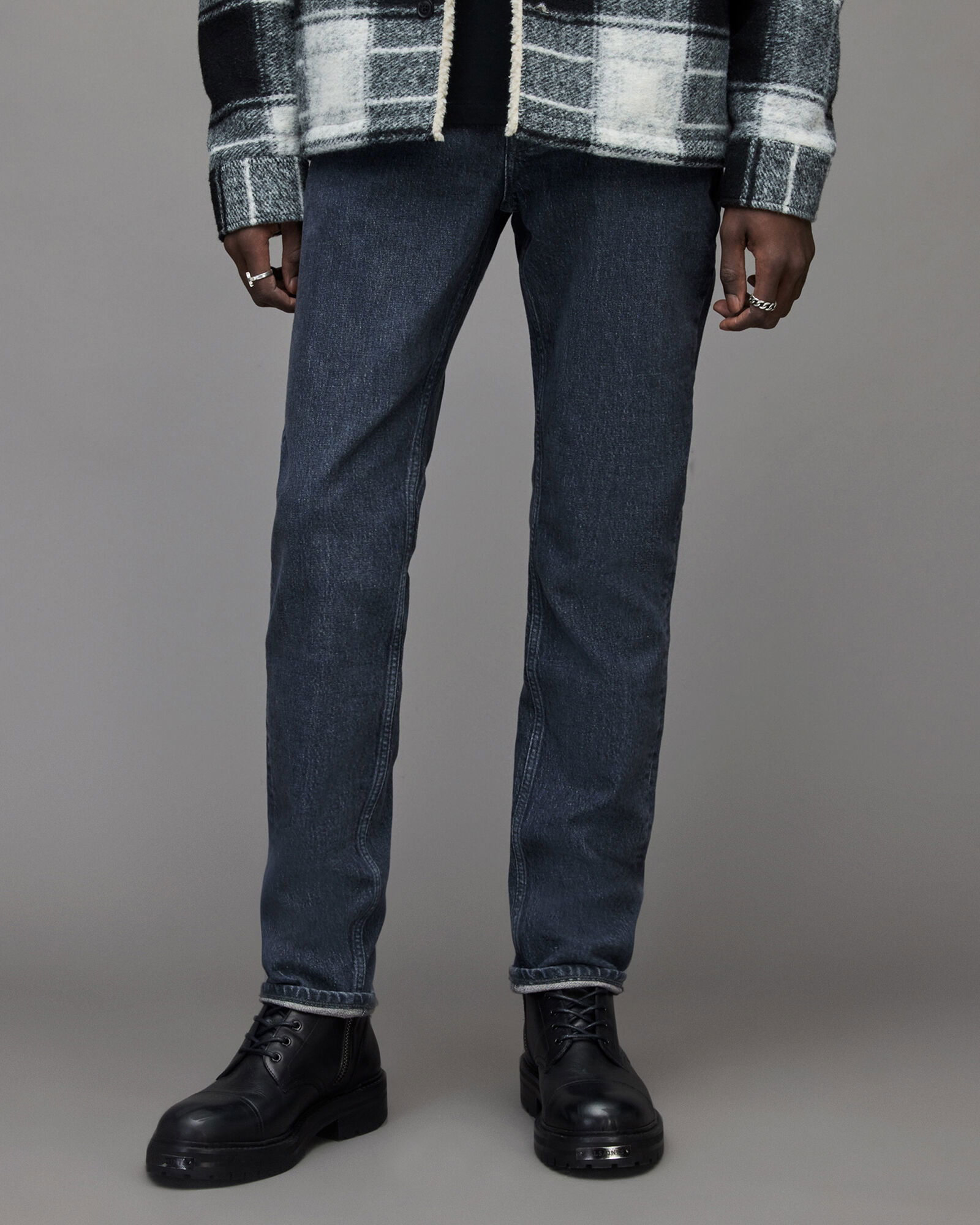 ALLSAINTS Rex Slim Jeans in Heavy Washed Black | endource