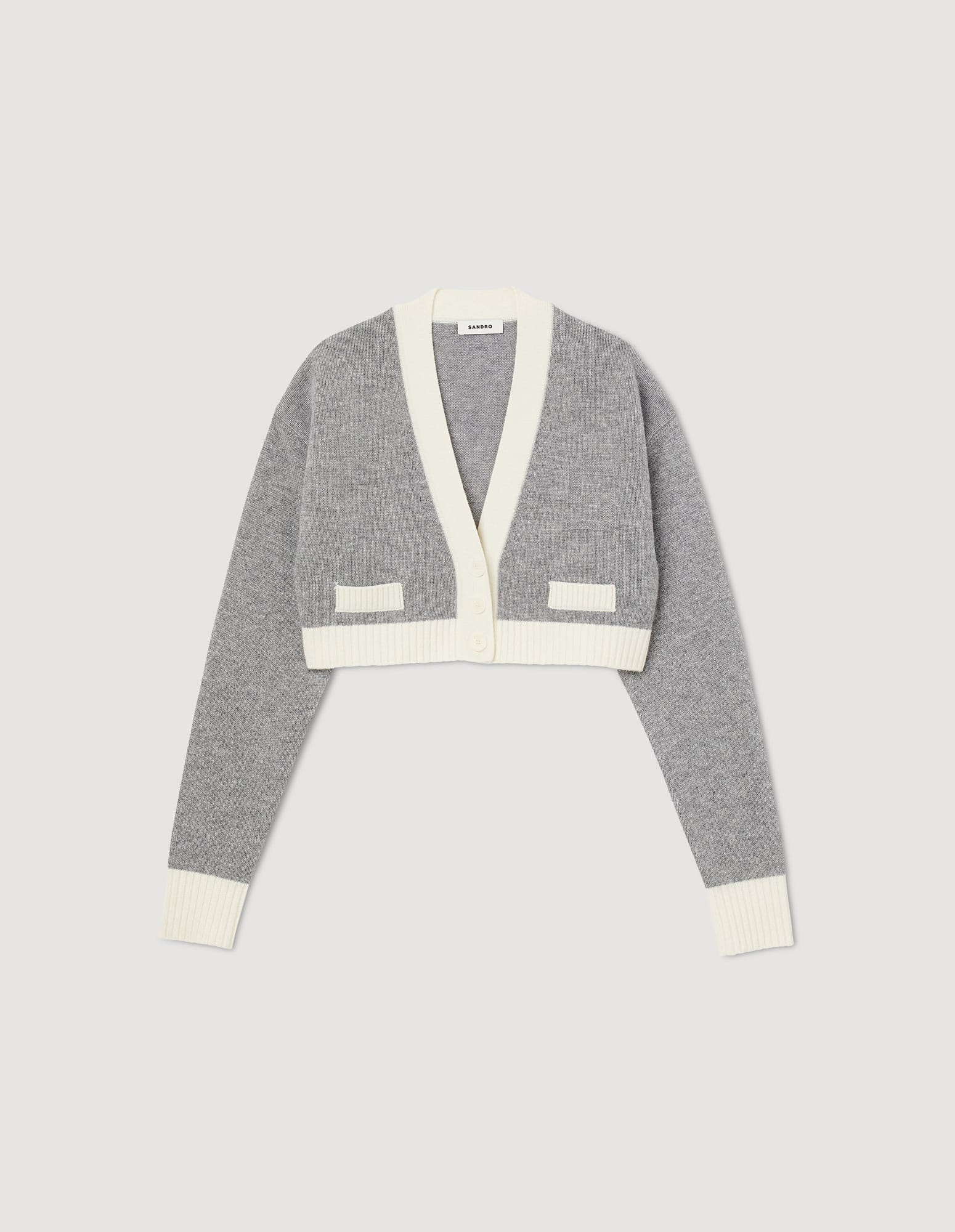 SANDRO Cropped Knitted Cardigan | Endource