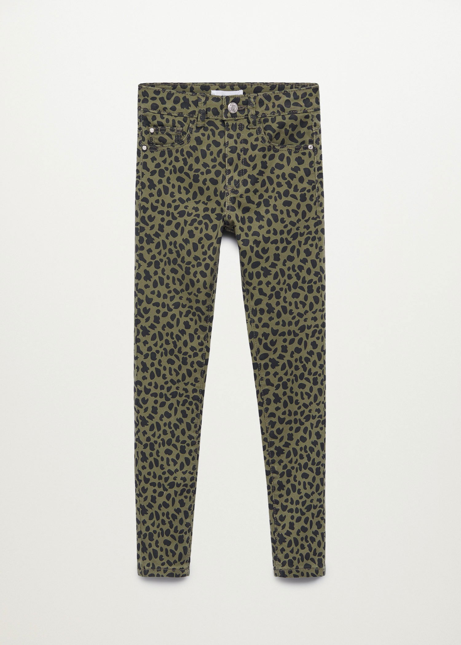 MANGO Leopard Print Jeans in Khaki | endource