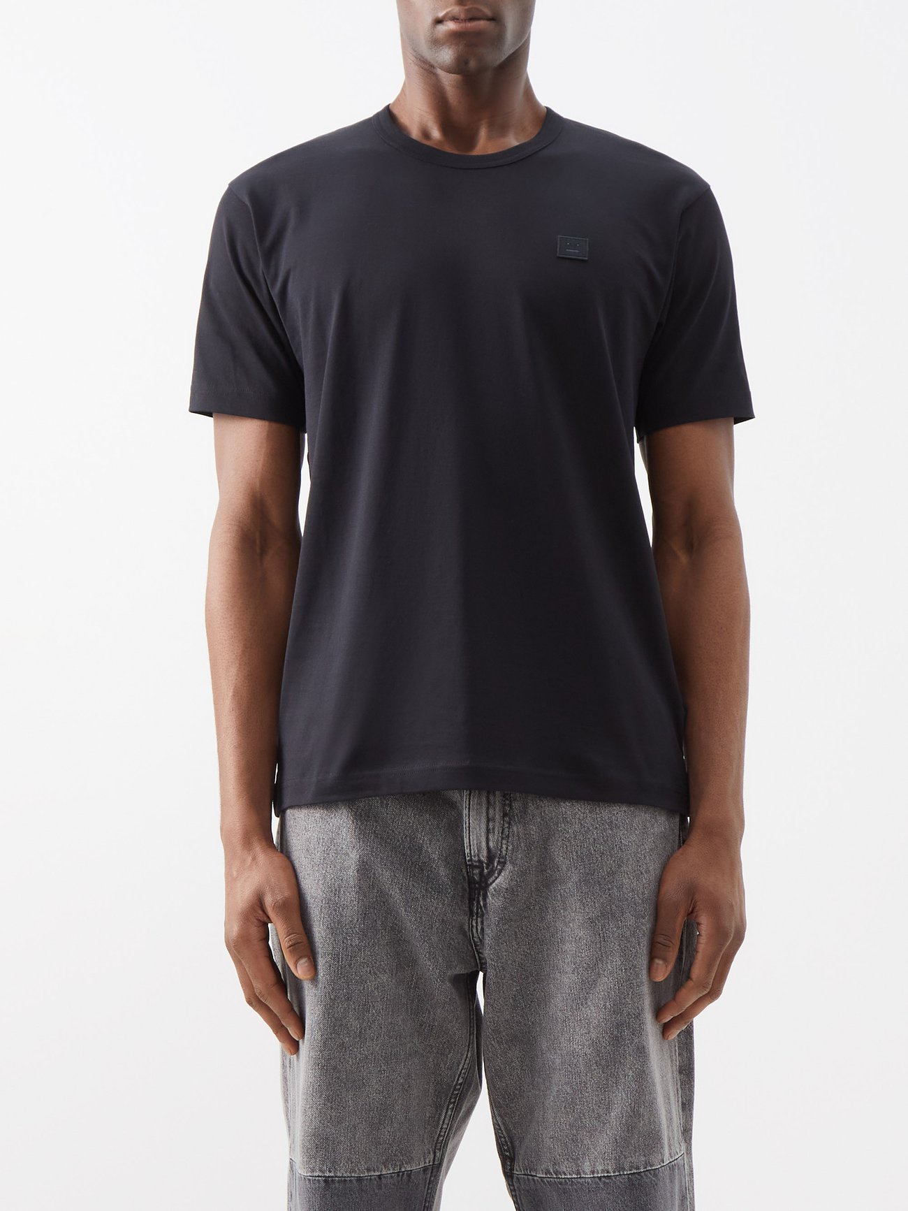 ACNE STUDIOS Nash Face-Logo T-Shirt in Black | endource