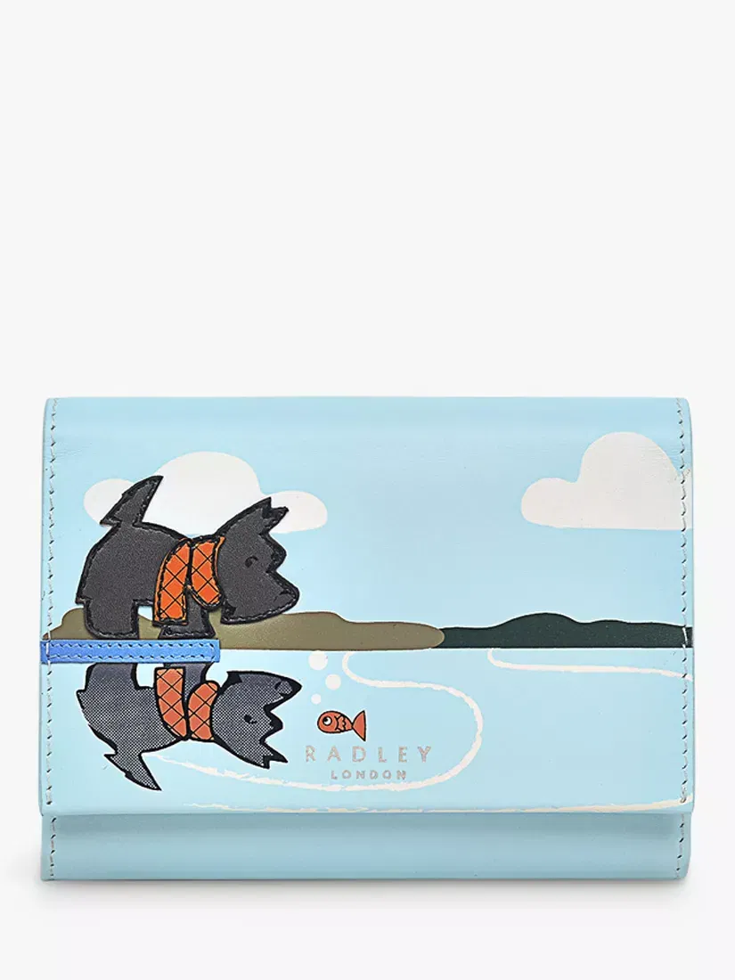 RADLEY Reflections Medium Leather Flapover Purse in Blue | endource