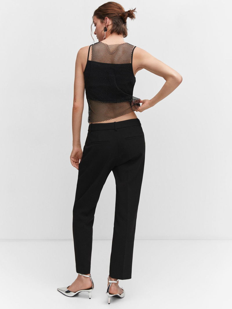 MANGO Jen Crystal Detail Mesh Top | Endource