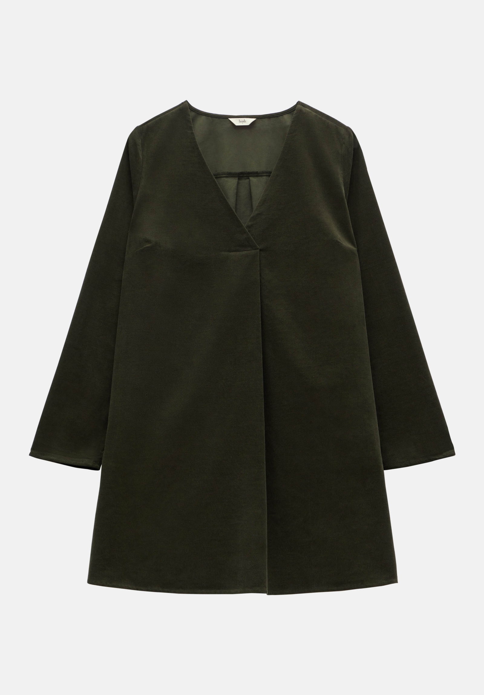 HUSH Emory Mini Cord Dress in Dark Green | endource