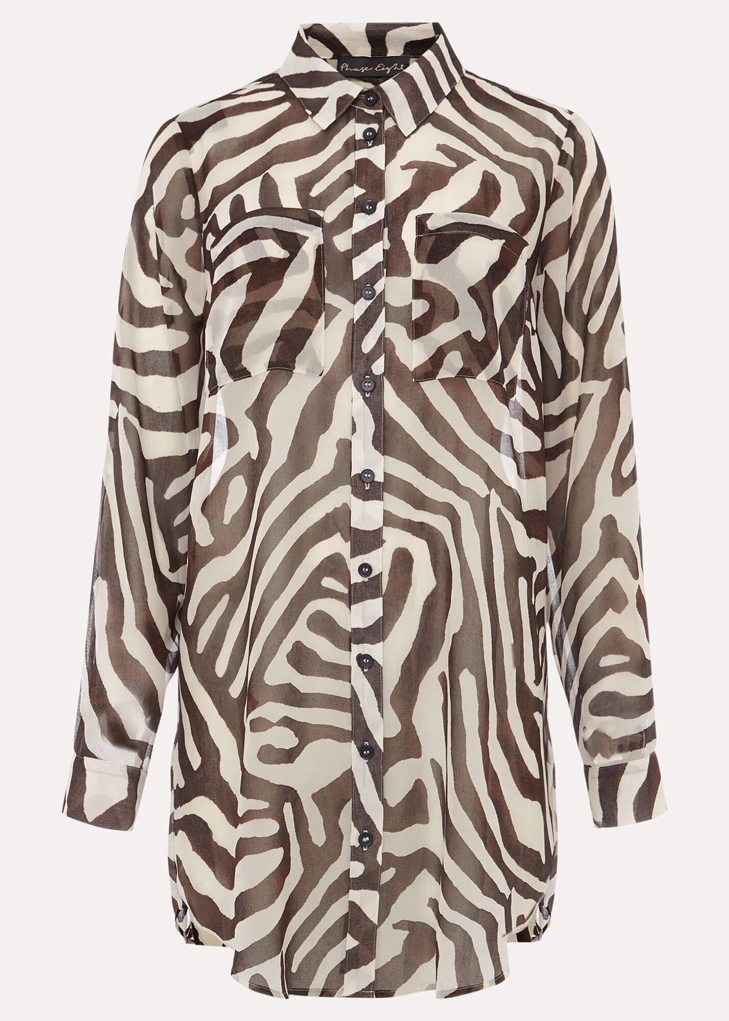 PHASE EIGHT Isabella Longline Zebra Shirt in Neutral | Endource