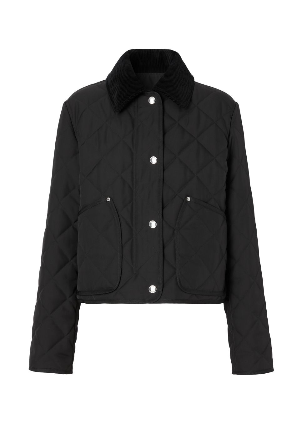 BURBERRY Embroidered Ekd Diamond Quilted Cropped Jacket | endource