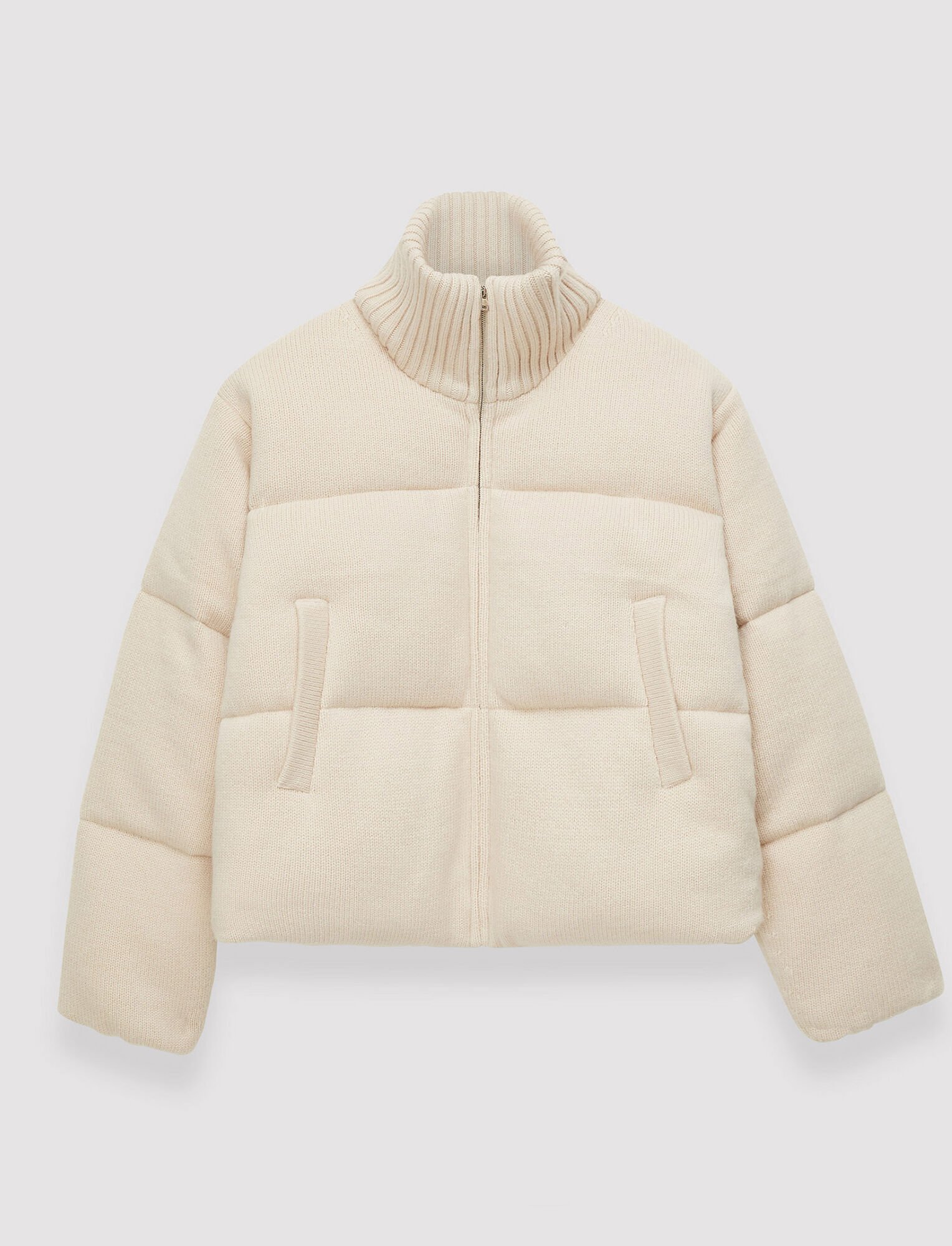 JOSEPH Soft Wool Puffer Jacket in Parchment | endource