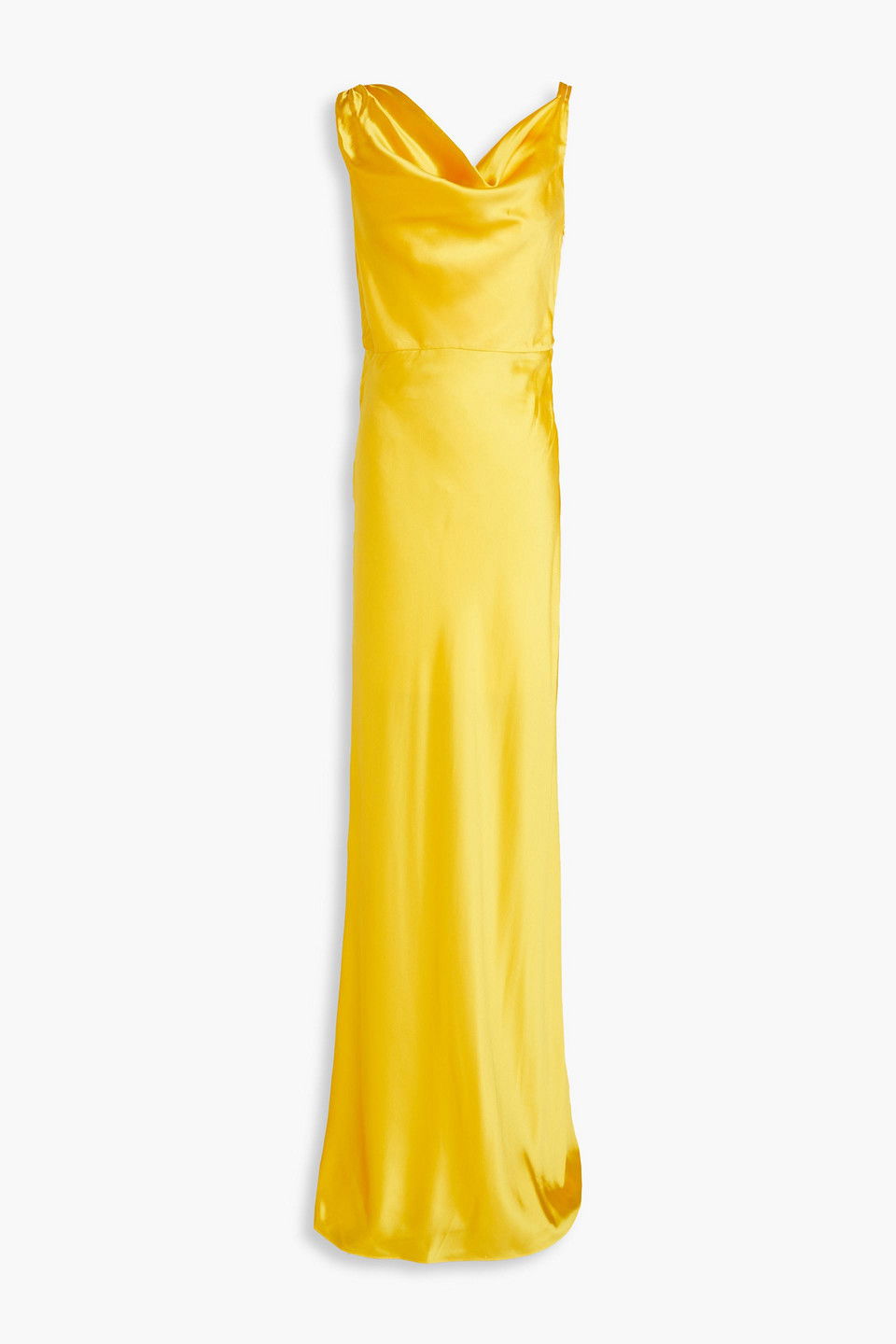 VERONICA BEARD Sanderson Silk-Blend Satin Maxi Dress in Yellow | endource