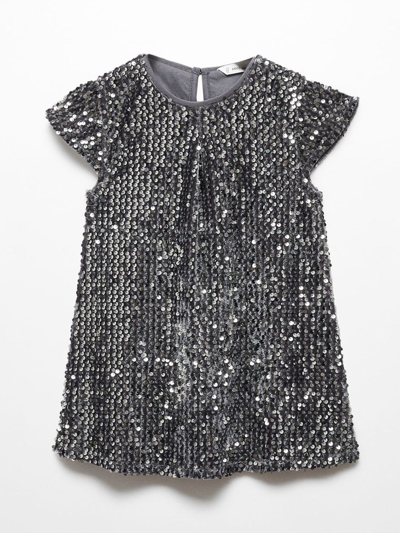 MANGO Ginab Sequin Dress in Grey | endource