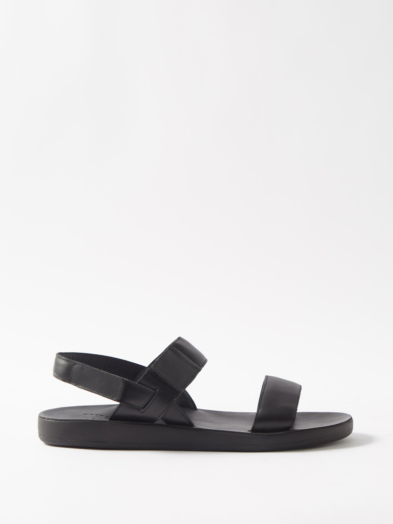 ANCIENT GREEK SANDALS Orfeas Leather Sandals in Black | Endource