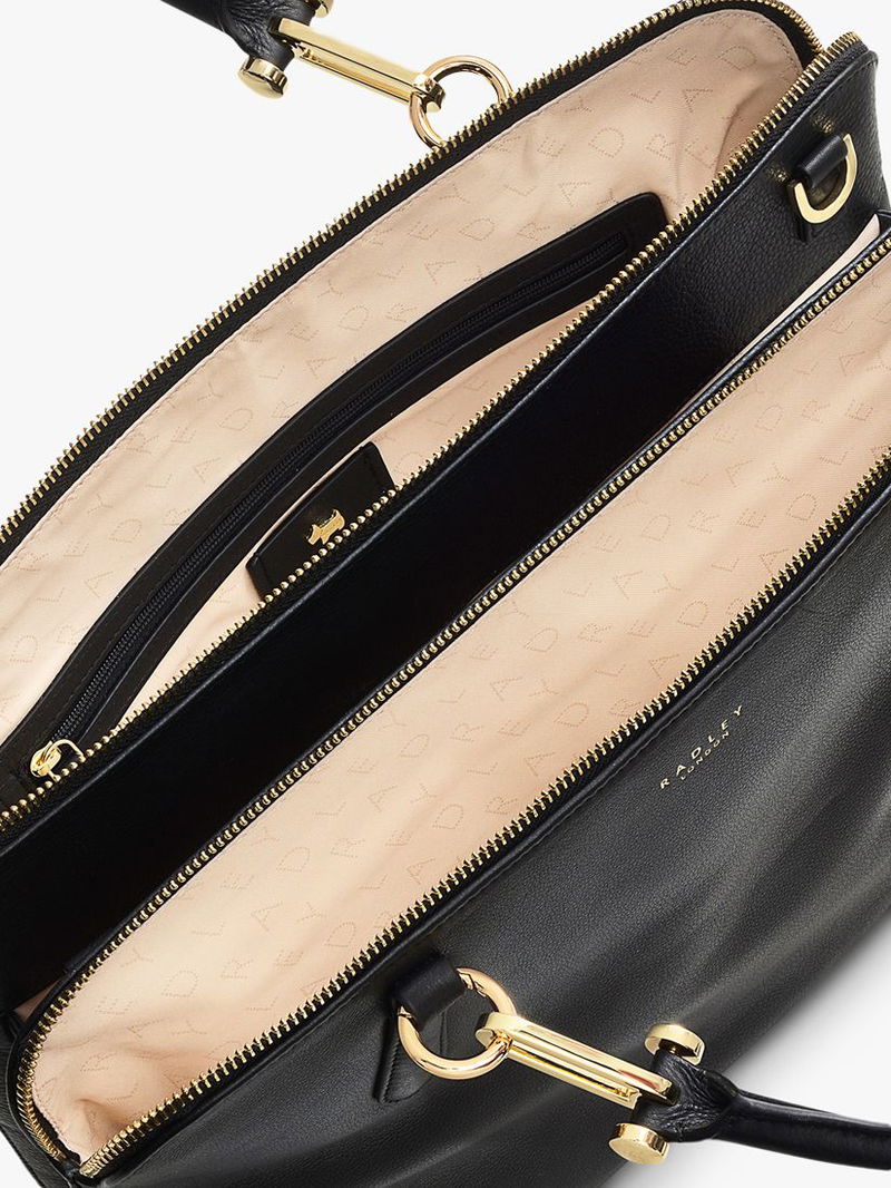 RADLEY Commute Street Large Leather Laptop Grab Bag in Black | endource