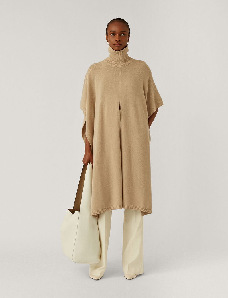 JOSEPH Pure Cashmere Poncho in CHAMPAGNE | Endource