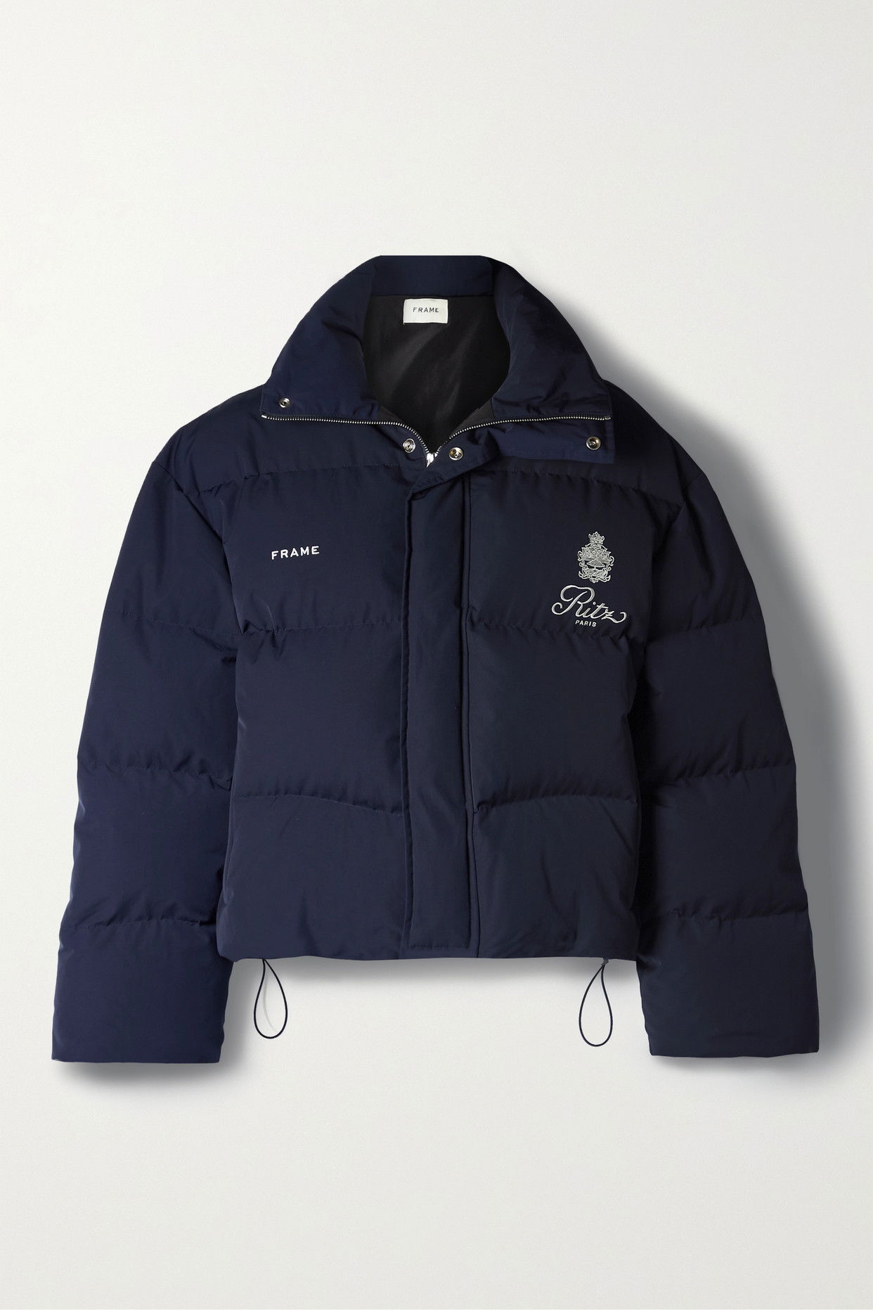 FRAME Ritz Paris Embroidered Quilted Padded Shell Jacket in Black ...