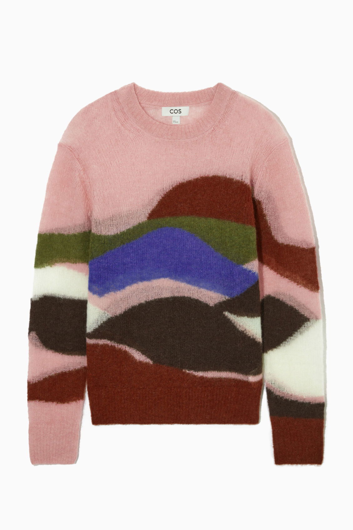 COS Regular-Fit Printed Mohair Jumper in LIGHT PINK | Endource