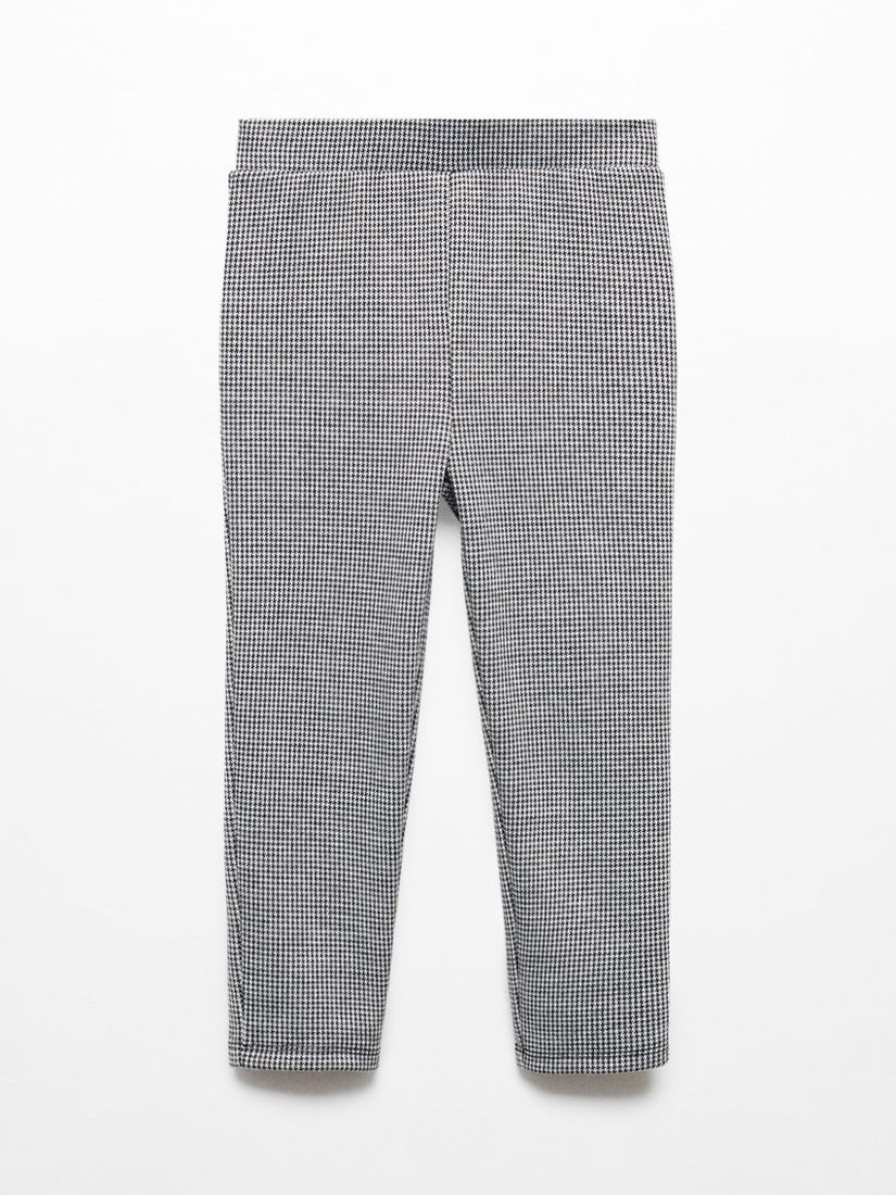 MANGO Archi Houndstooth Print Leggings in Black | endource