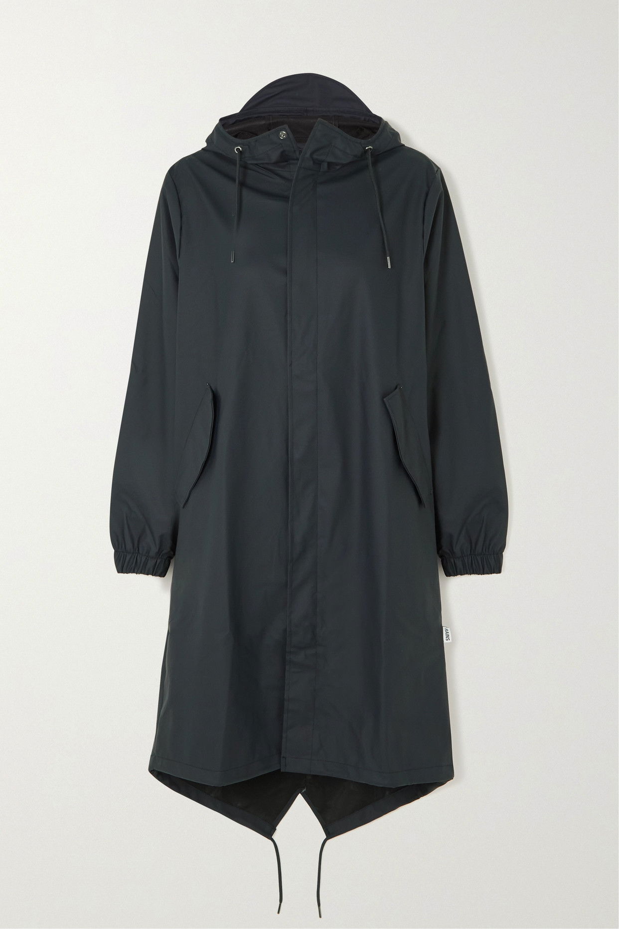 RAINS Hooded Coated-Shell Parka in Blue | Endource