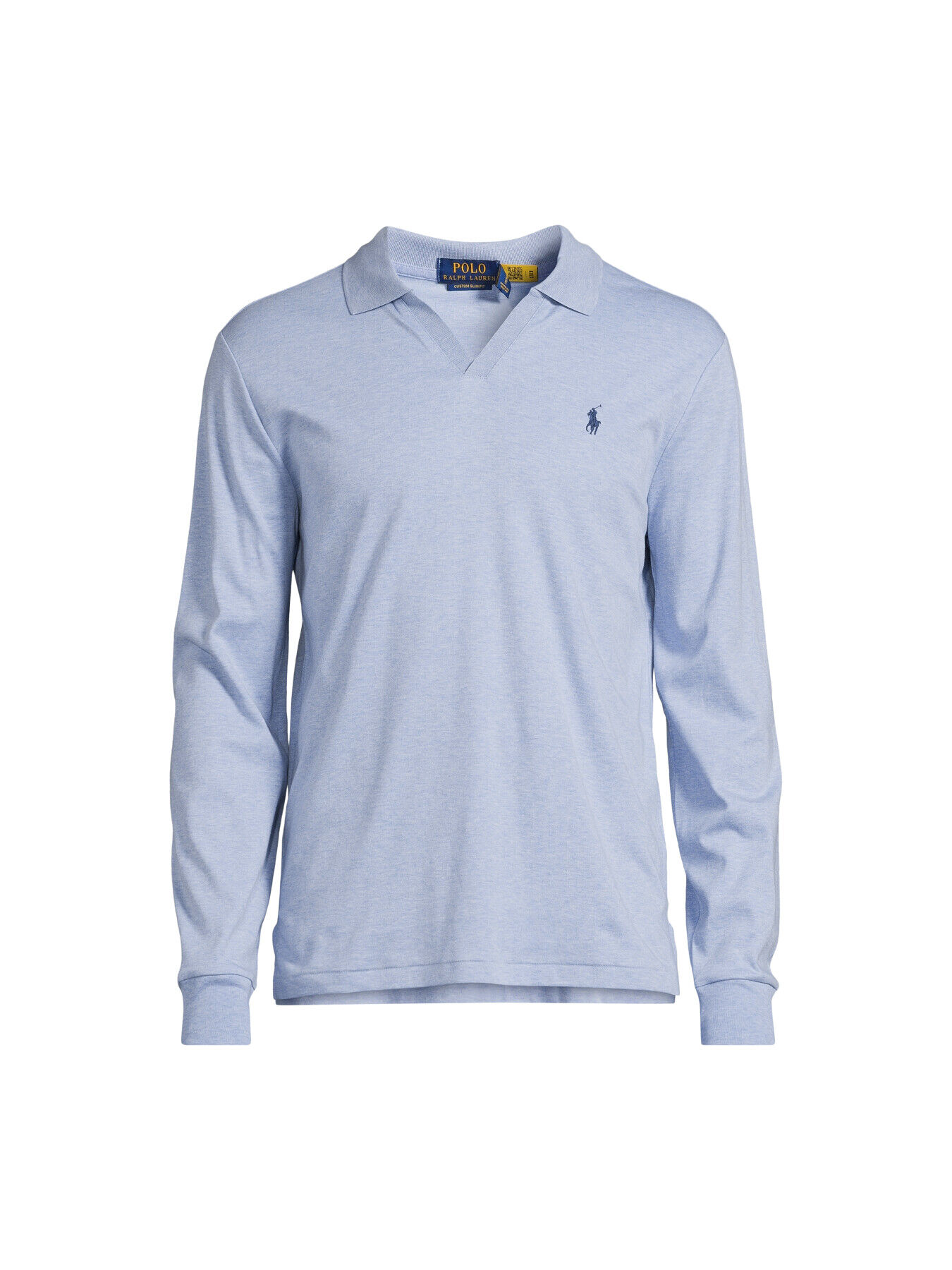 POLO RALPH LAUREN Open Neck Polo Top in Isle Heather | endource