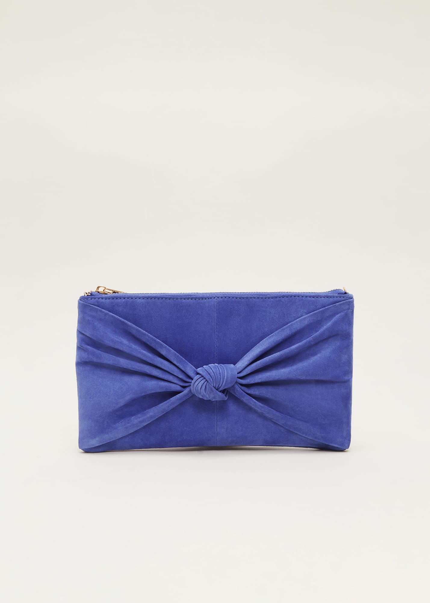 PHASE EIGHT Suede Clutch Bag in Foxglove Blue | Endource