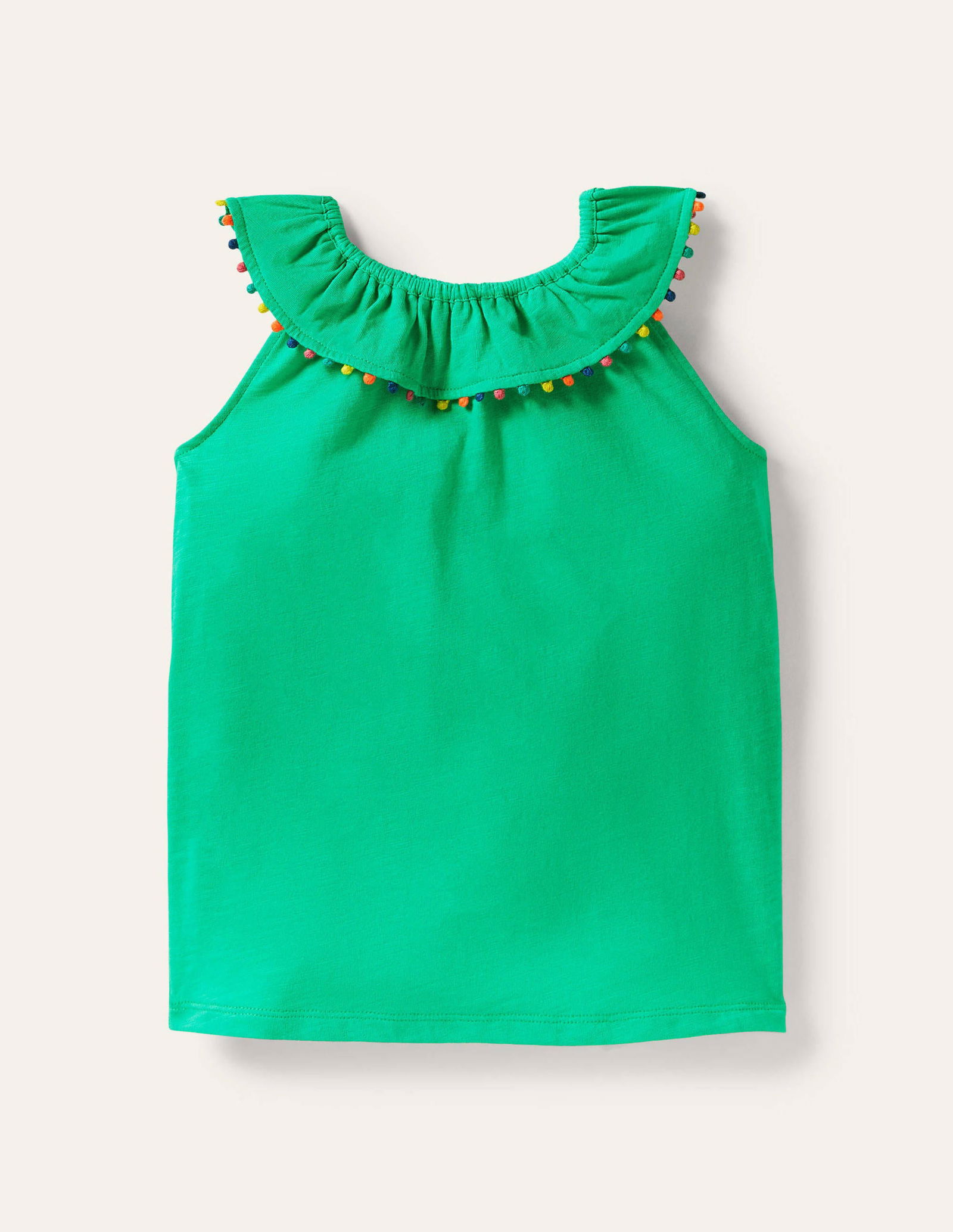 BODEN Charlie Pom Jersey Vest in Tropical Green | endource