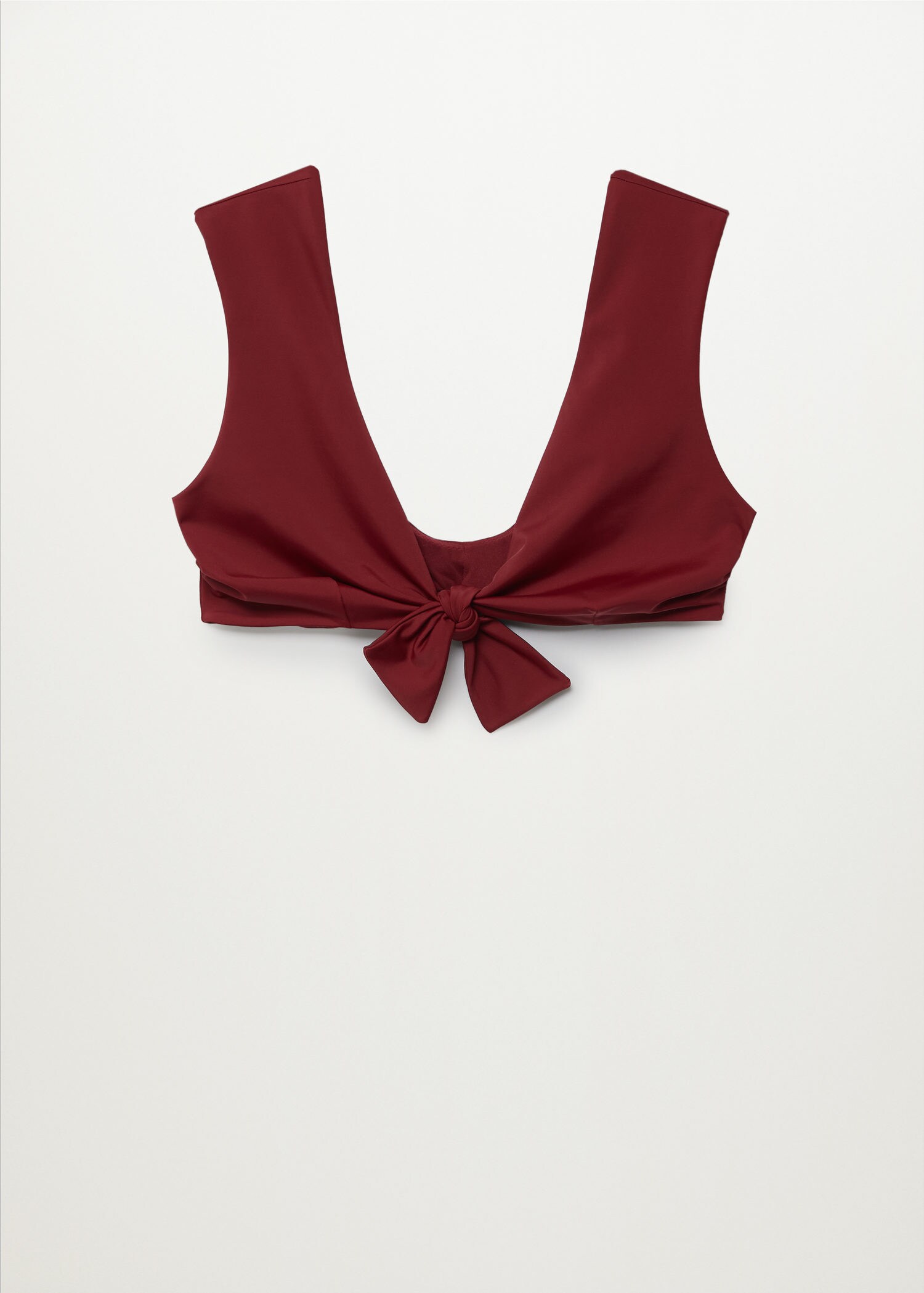 MANGO Bikini Top With Wide Straps in Maroon | Endource