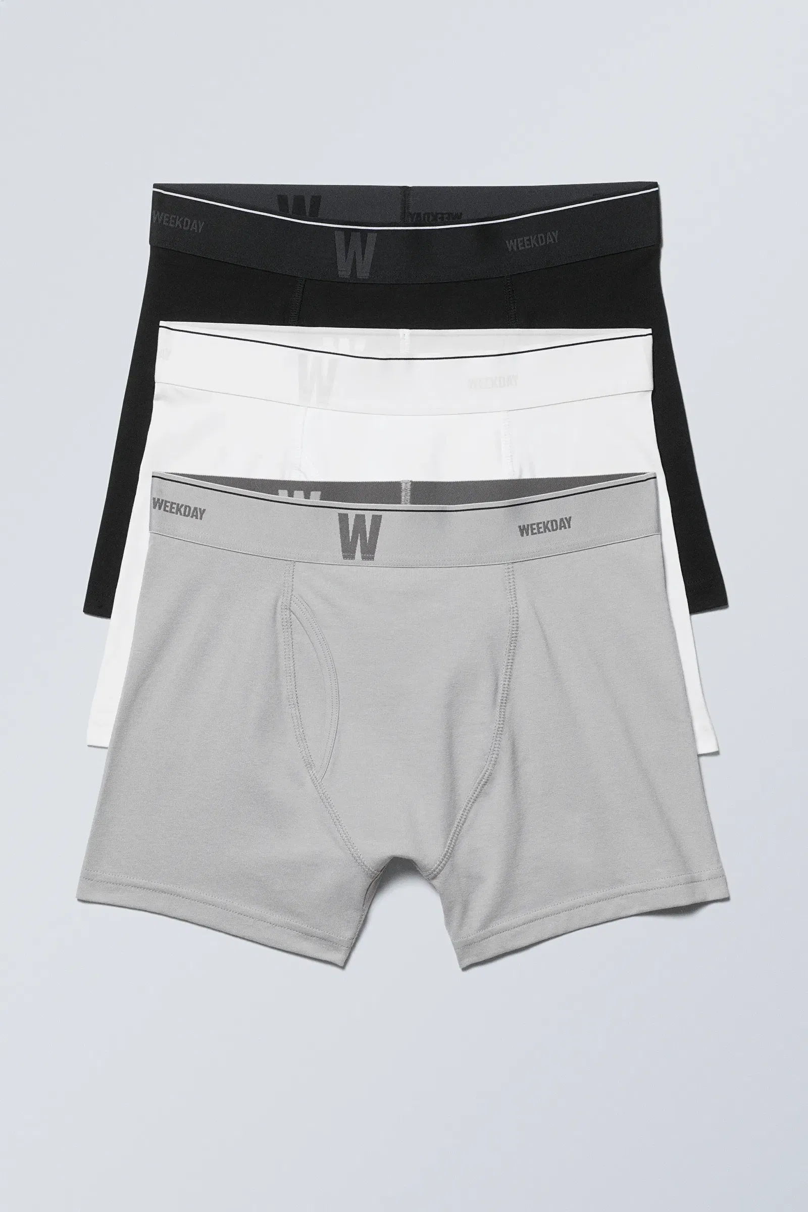 WEEKDAY 3-Pack Logo Boxer Briefs in Monochrome Mix | endource