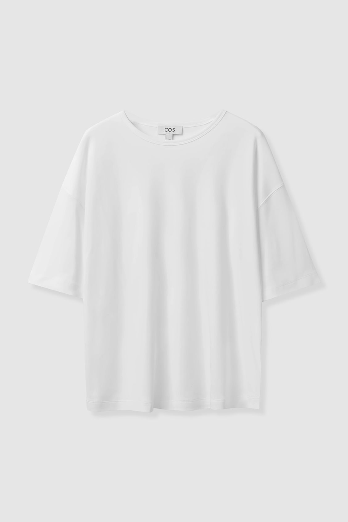 COS Boxy-Fit A-Line T-Shirt in WHITE | Endource