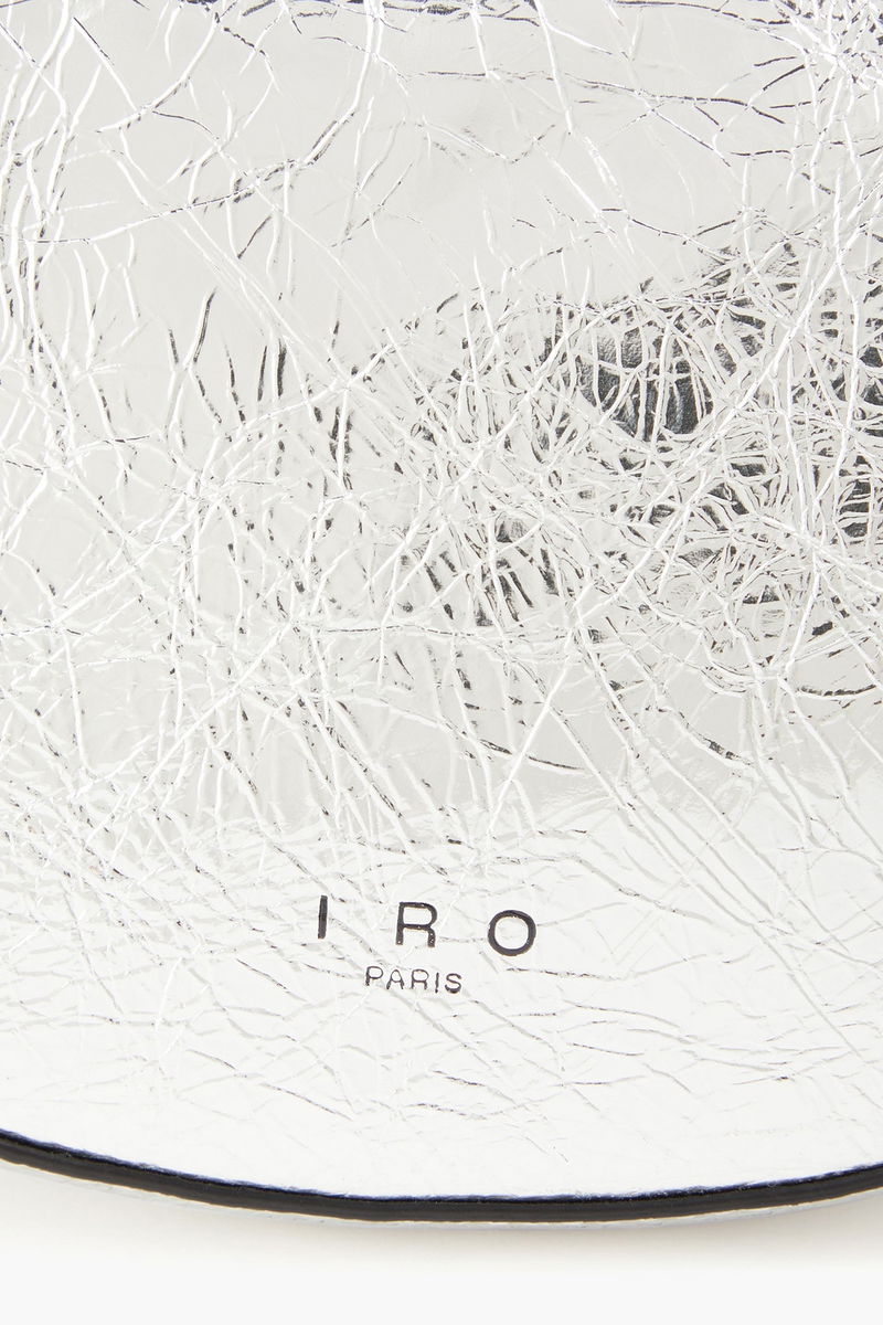 IRO Metallica Cracked-Leather Shoulder Bag in Metallic | Endource