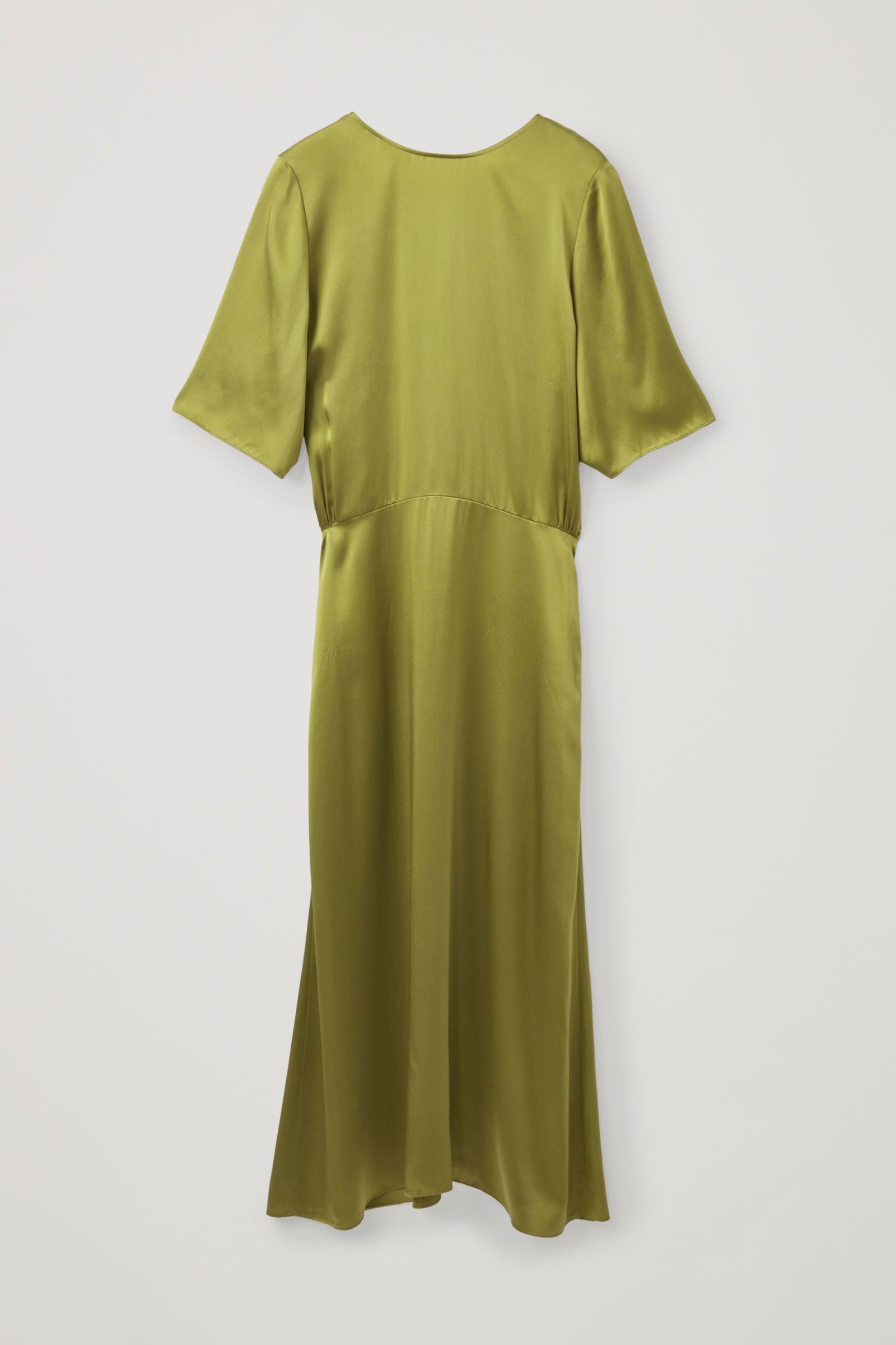 COS Long Silk Dress in Woodbine green | endource