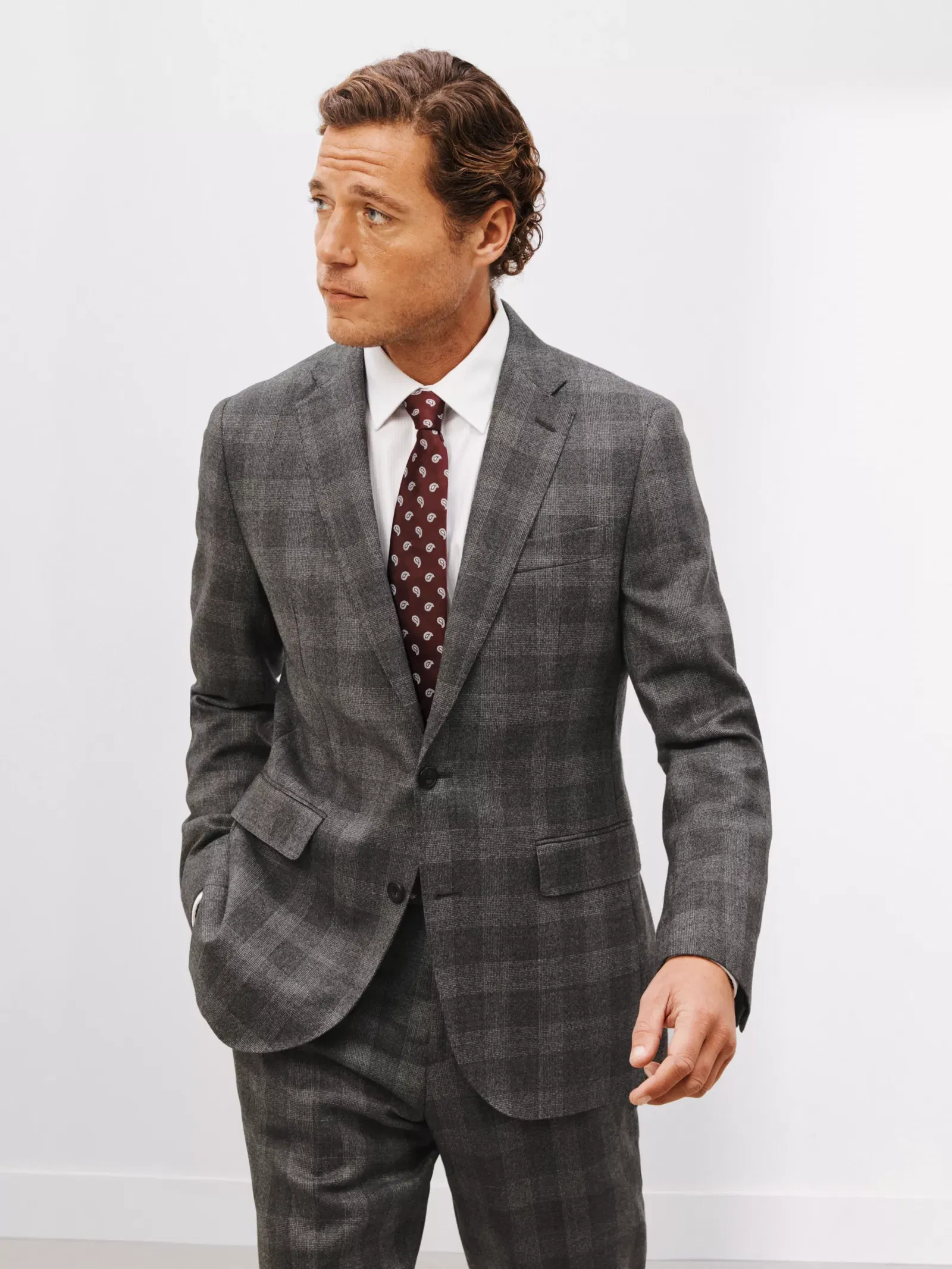 JOHN LEWIS Barberis Saxony Regular Fit Suit Jacket in Brown | endource