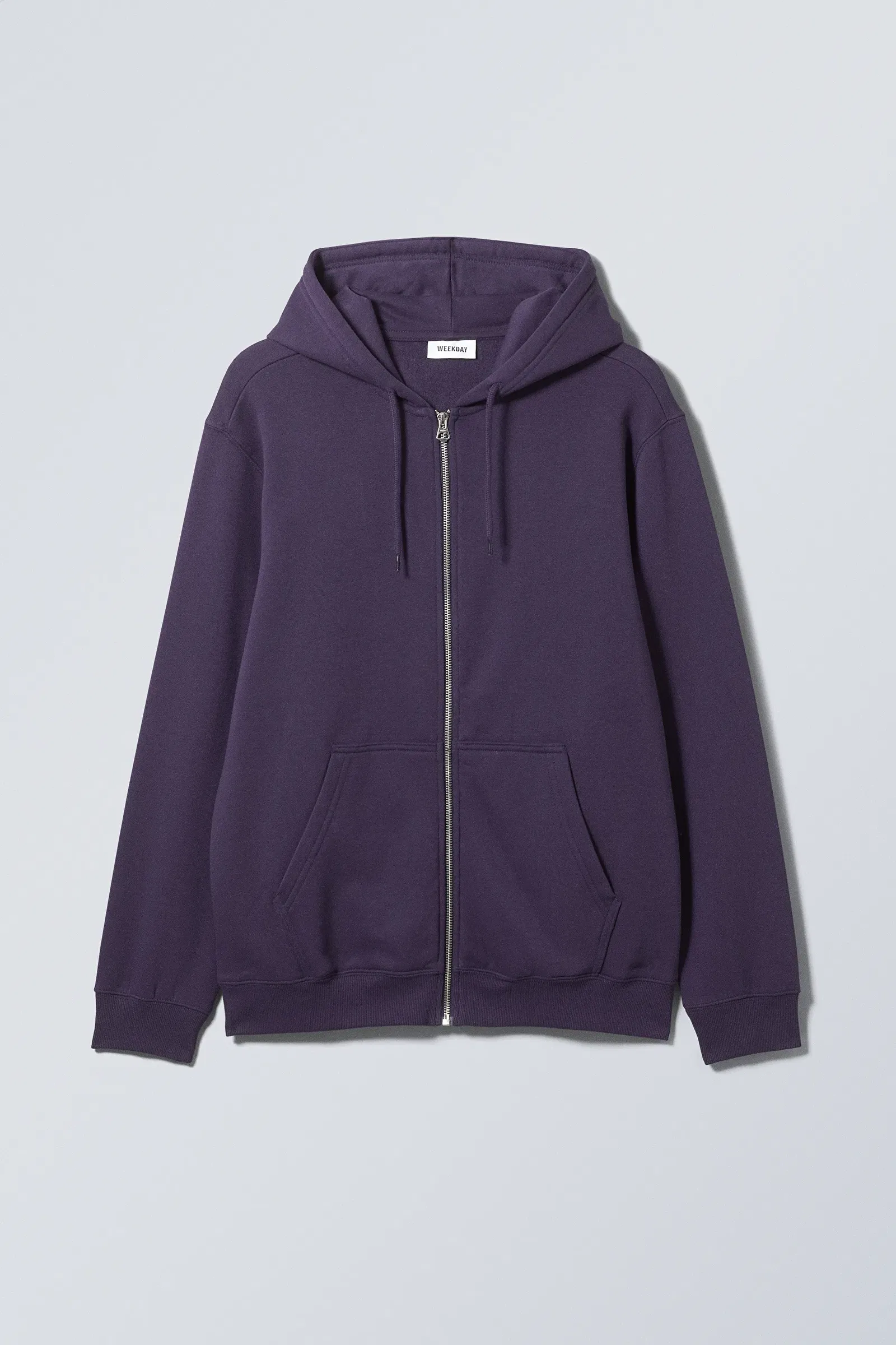 WEEKDAY Standard Zip Hoodie in Deep purple | endource