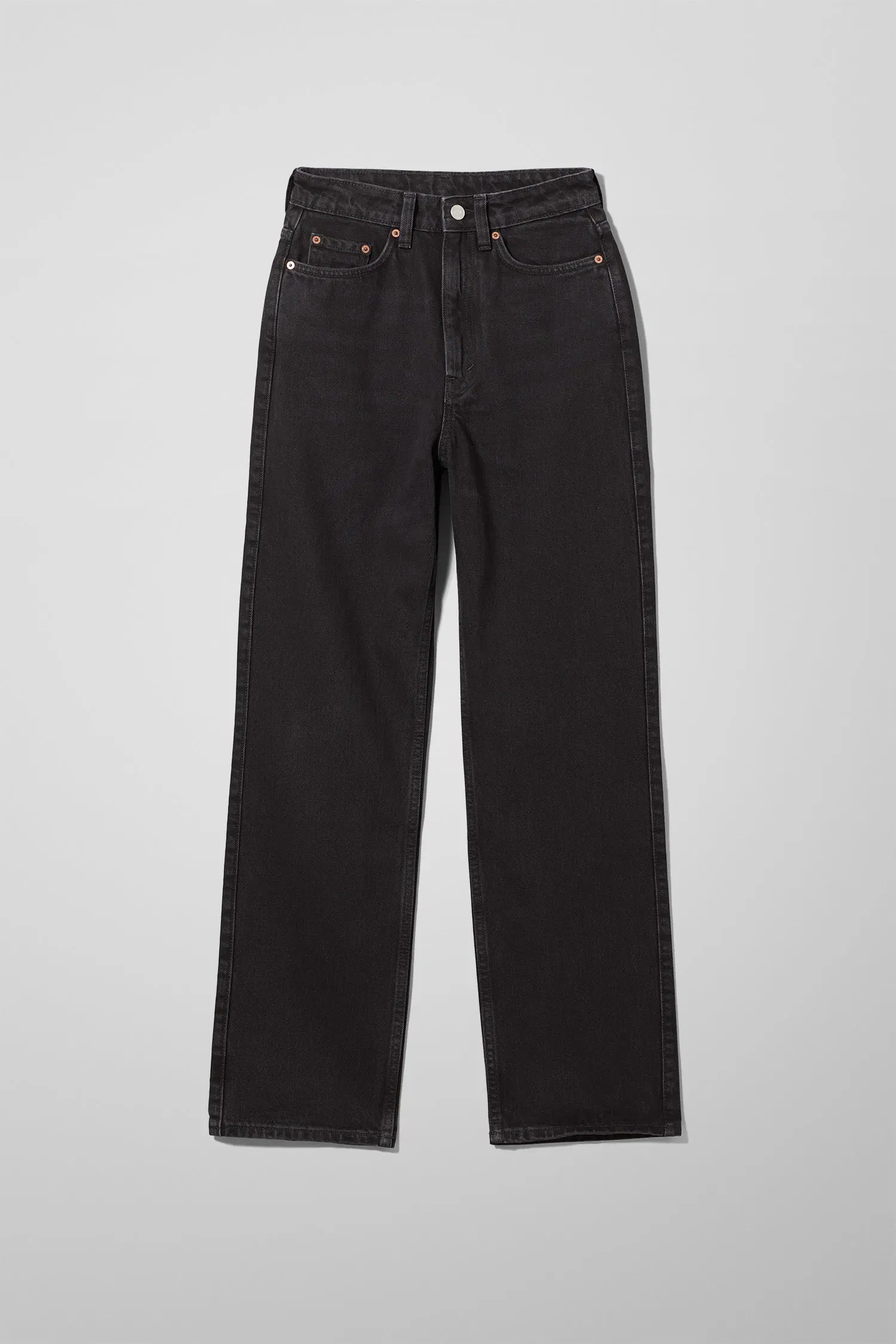 WEEKDAY Rowe Extra High Straight Jeans in Echo Black | Endource