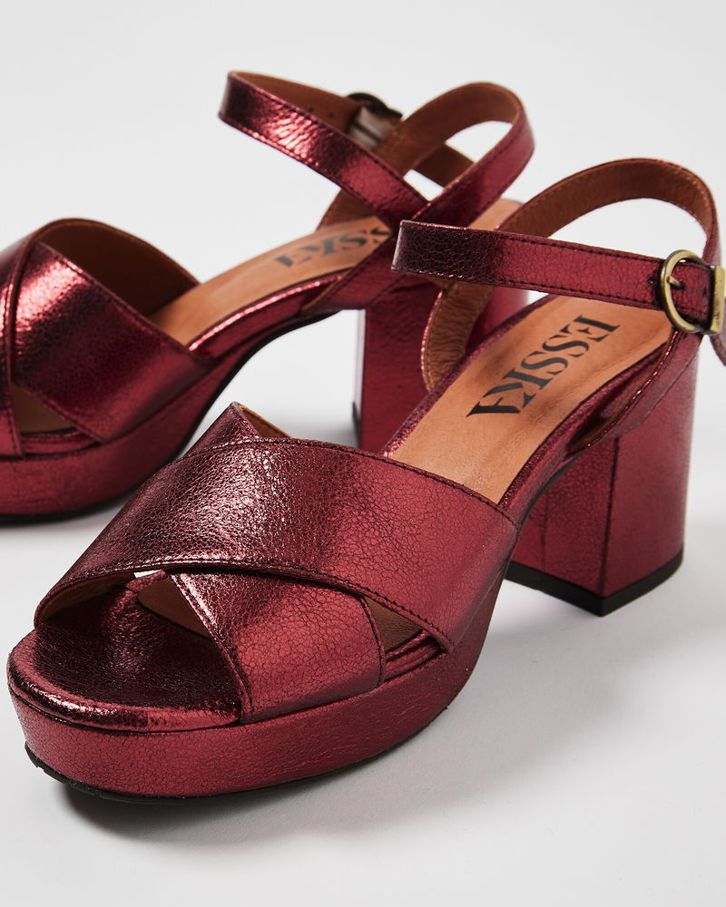 ESSKA Clara Metallic Heeled Sandals in Pink | Endource