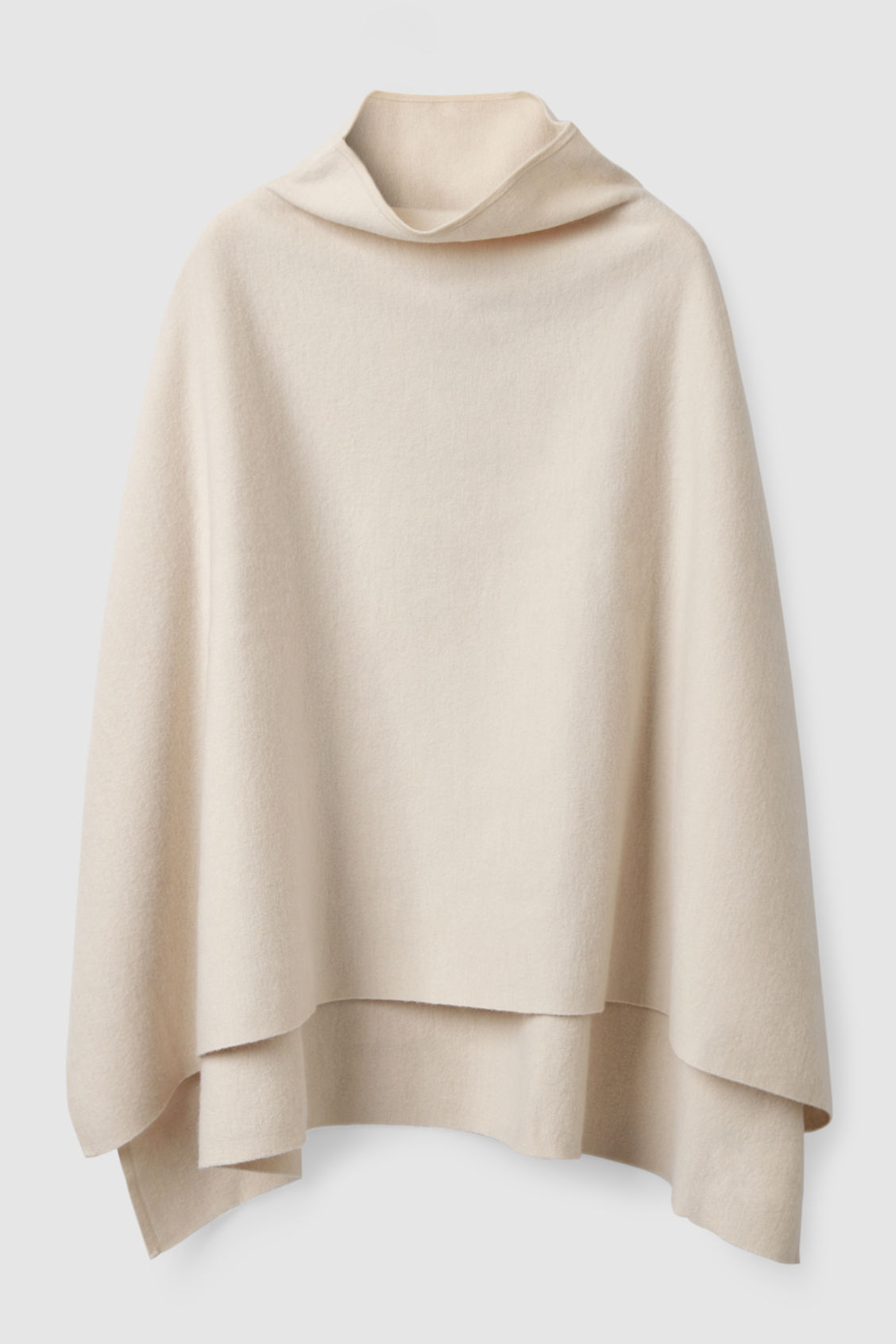 COS Wool Poncho in BEIGE | endource